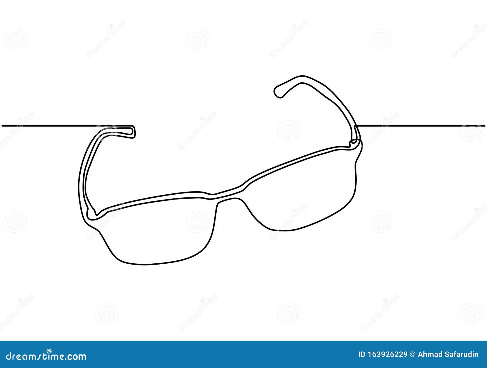 Continuous One Line Drawing of Eye Glasses. Vector Minimalism Design ...