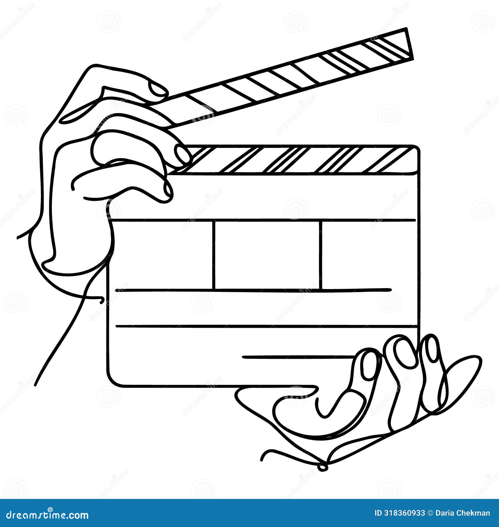 Continuous One Line Drawing of Film Clapper Stock Vector - Illustration ...