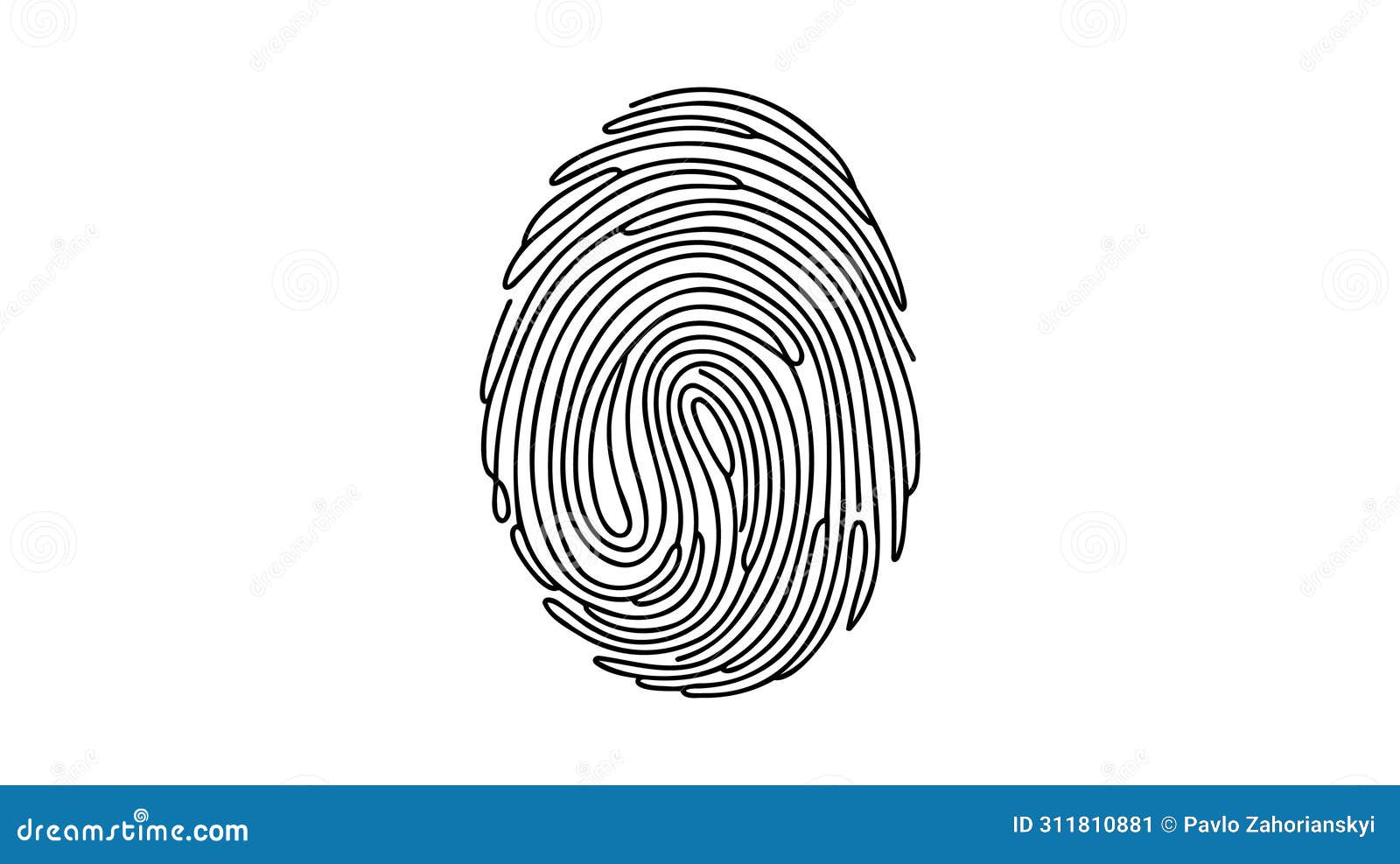 Continuous One Line Drawing of a Fingerprint Illustration Vector. Hand ...