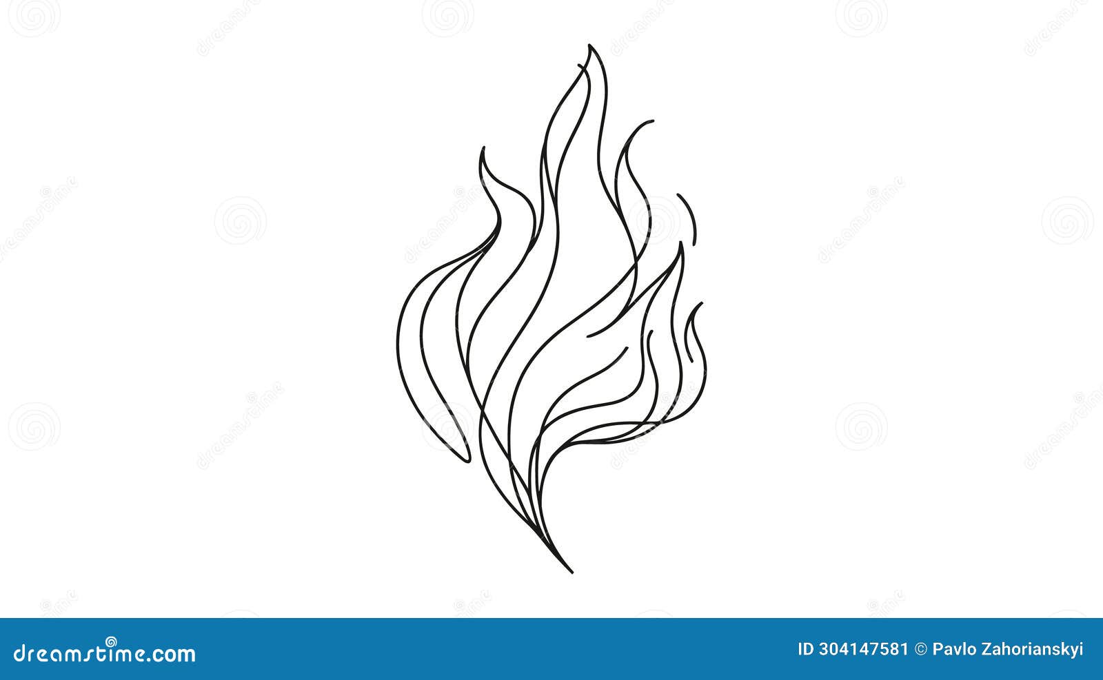 Continuous One Line Drawing of Fire. Fire Flame Single Line Art Vector ...