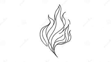 Continuous One Line Drawing of Fire. Fire Flame Single Line Art Vector ...