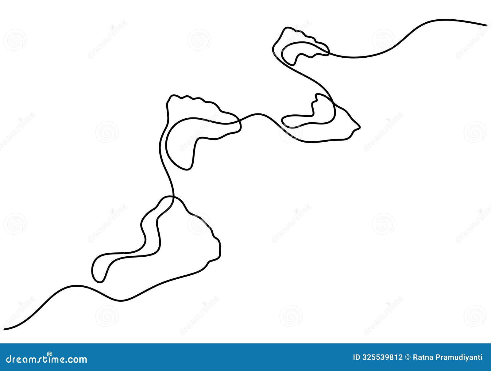 Continuous One Line Drawing of Footsteps Stock Vector - Illustration of ...
