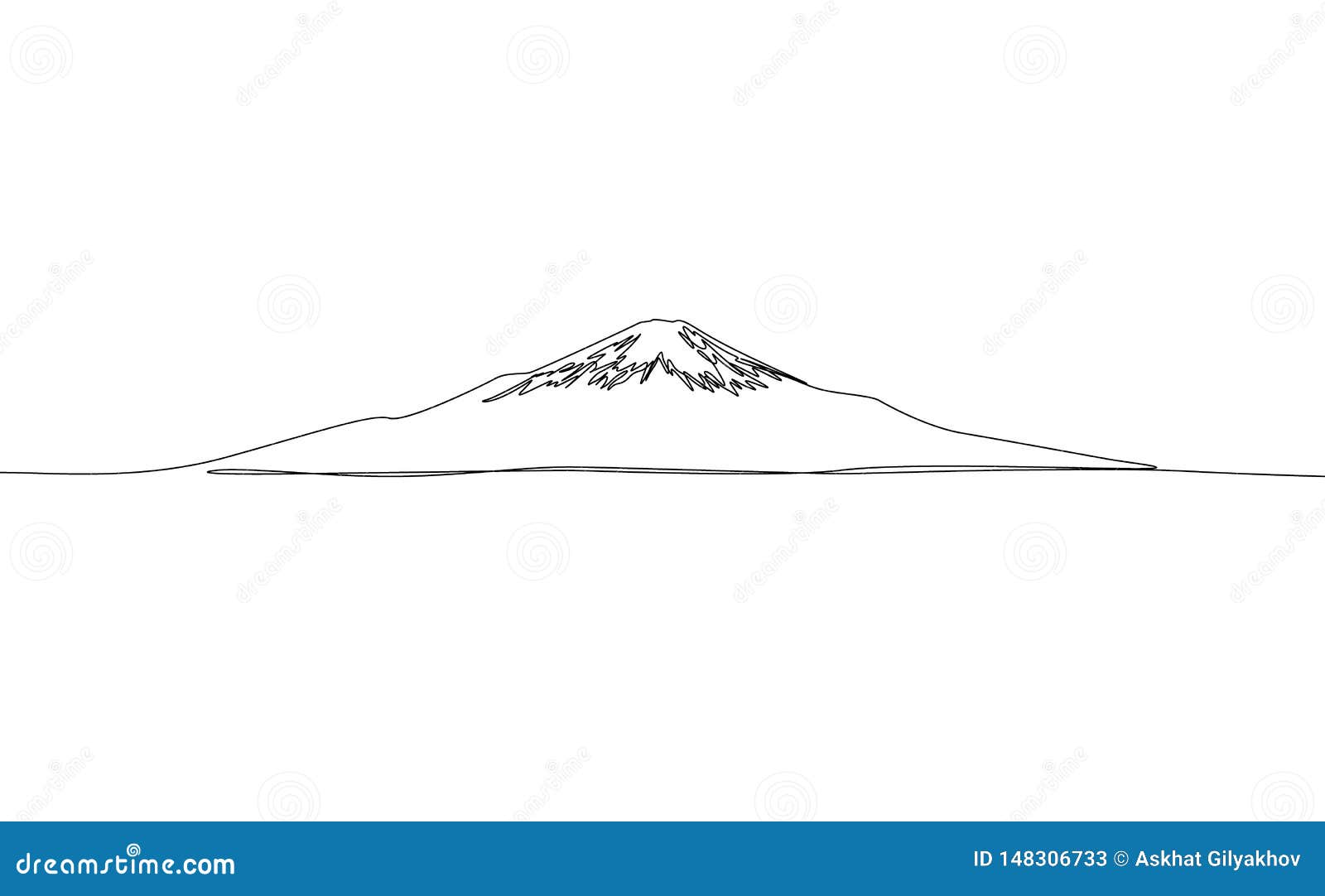 Continuous One Line Drawing Fuji, Vector. Japan Stock Vector ...