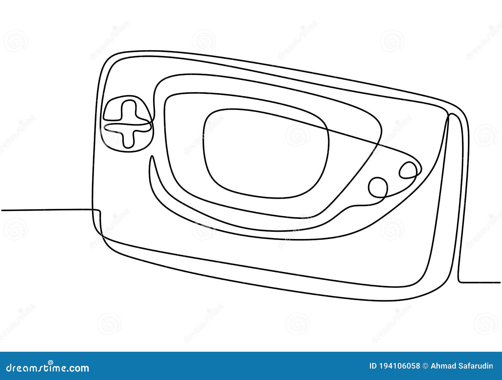 Continuous One Line Drawing of Game Console Icon in Badge Style. Modern ...