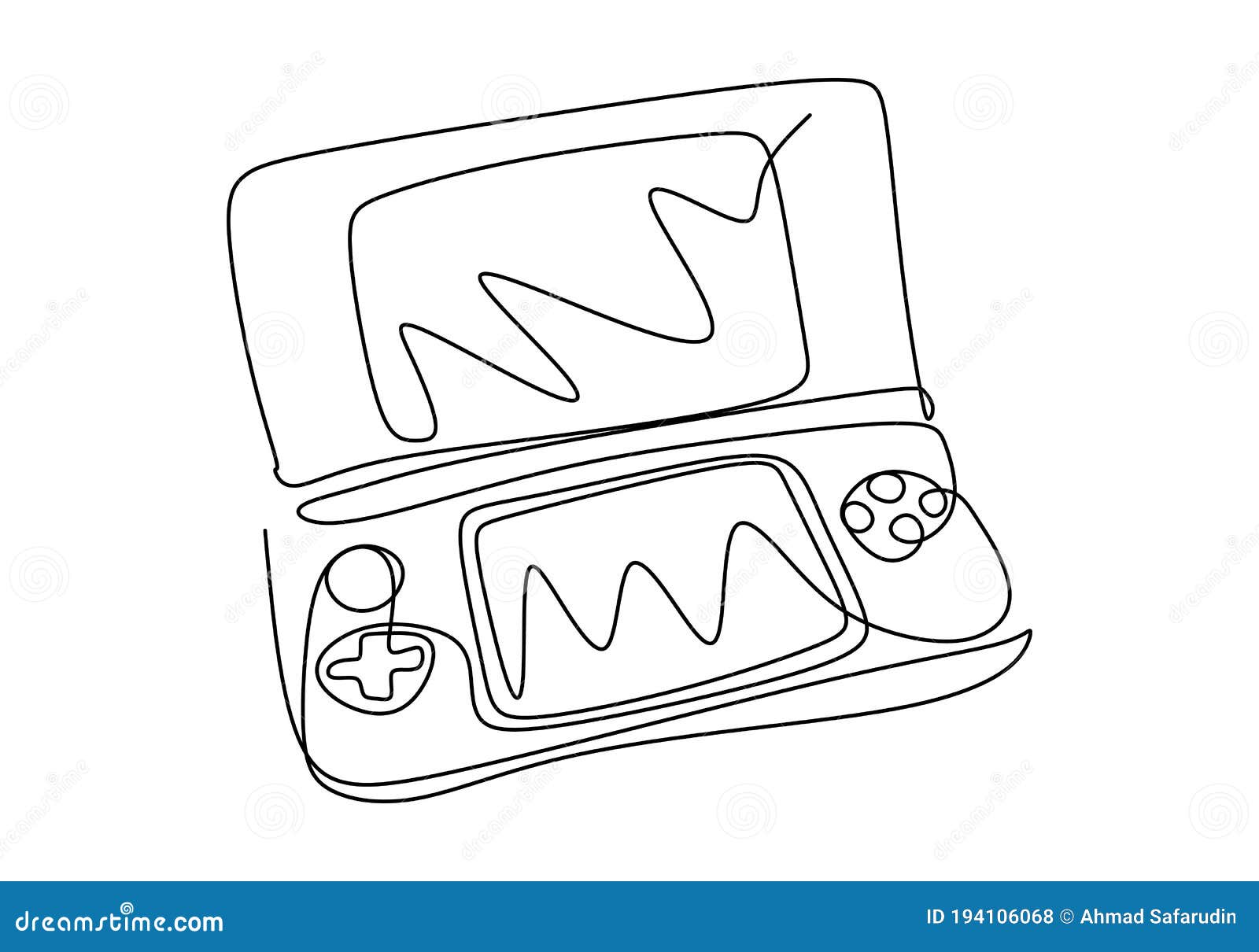 Continuous One Line Drawing of Game Console Icon in Badge Style. Modern ...