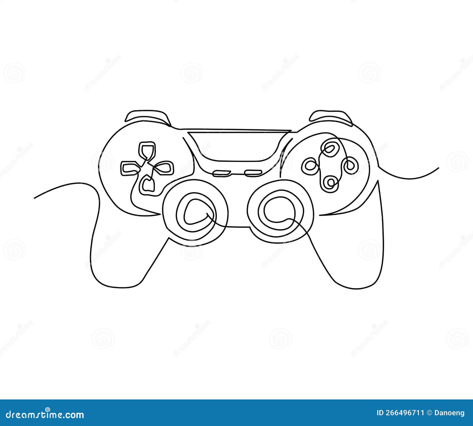 Continuous One Line Drawing Of Game Controller Joysticks Or Gamepads