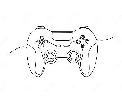 Continuous One Line Drawing of Game Controller. Joysticks or Gamepads ...