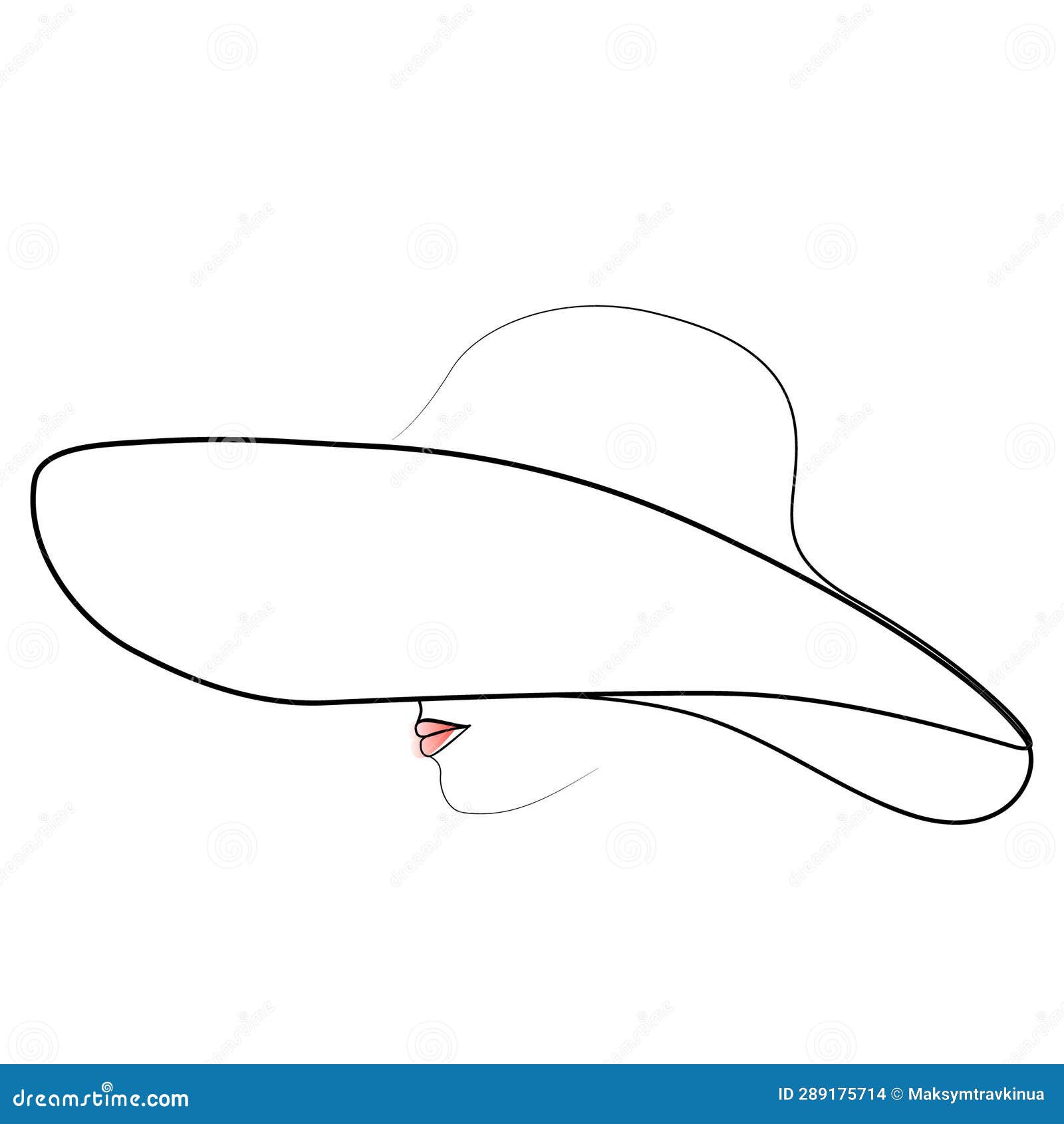 Continuous One Line Drawing of a Girl in a Hat. Vector Illustration ...