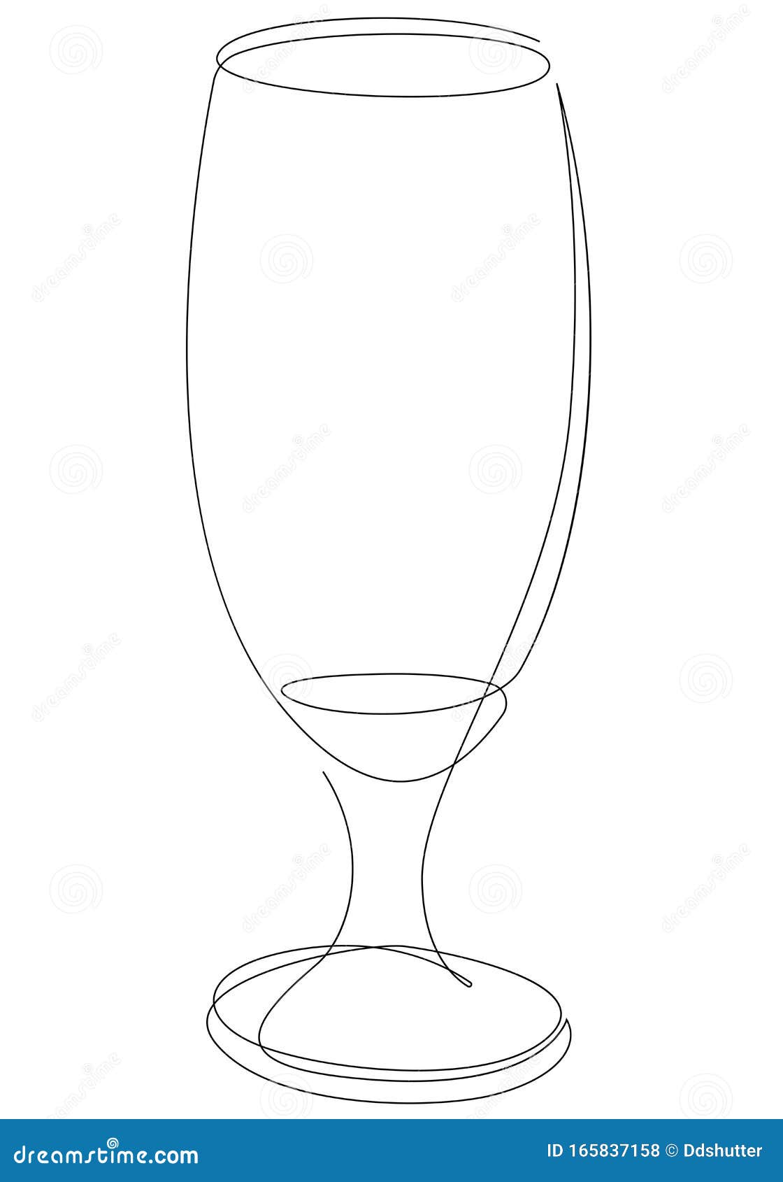 Continuous One Line Drawing of Glass with Cocktail, Beer or Beverage ...