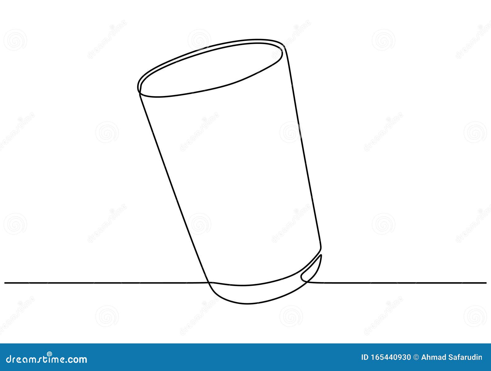 Continuous One Line Drawing of Glass for Drinking Stock Vector ...