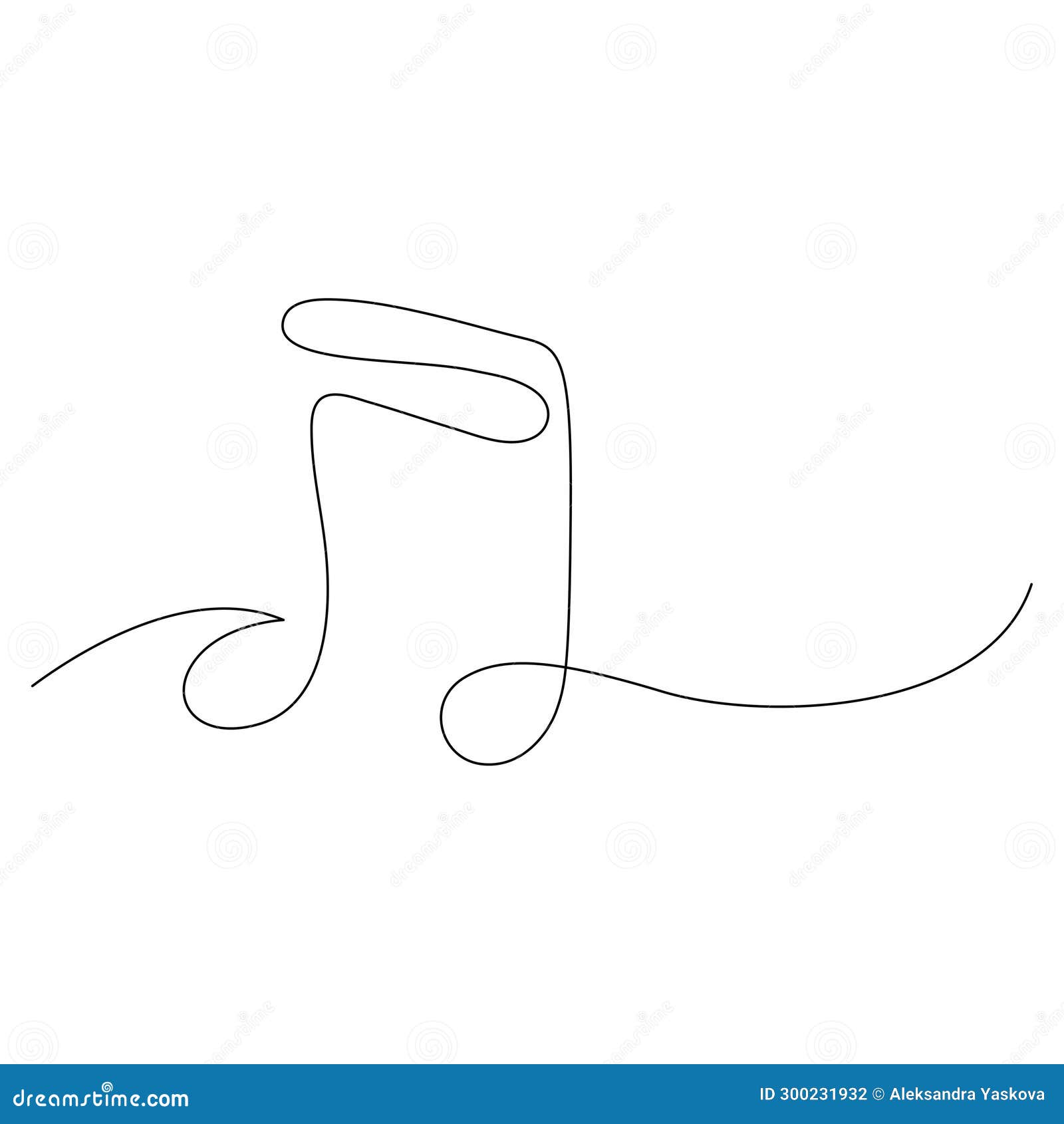 Continuous One Line Drawing of Hand Drawn Music Note. Linear Vector ...