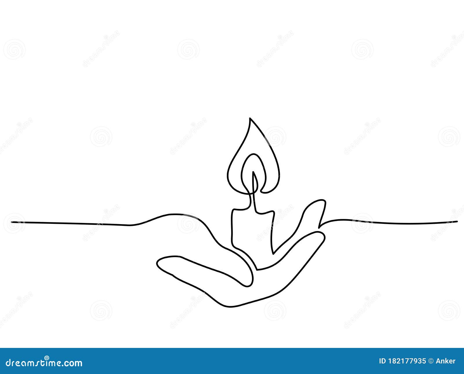 Continuous One Line Drawing. Hand Holding Burning Candle Stock Vector ... Continuous One Line Drawing. Hand Holding Burning Candle Stock Vector ...