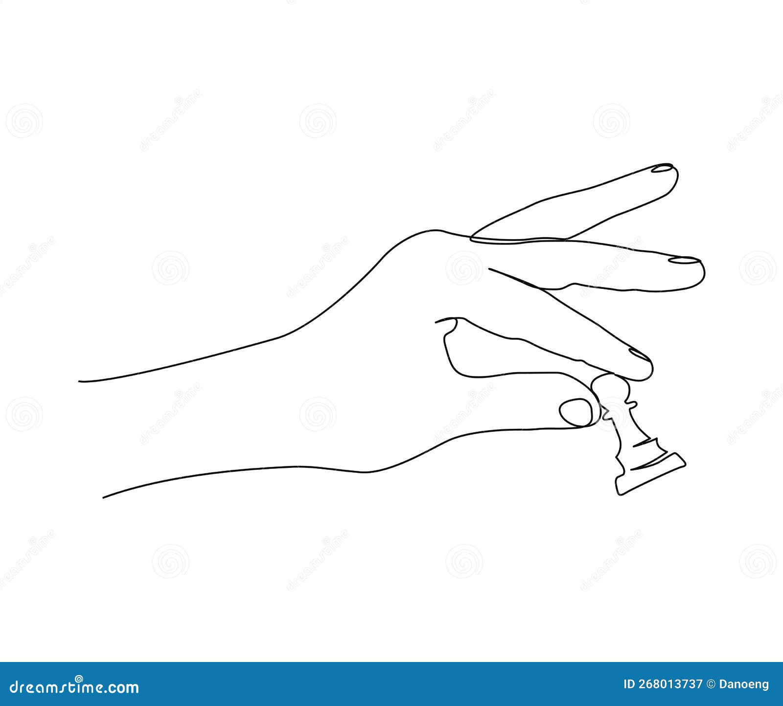 Continuous One Line Drawing of Hand Holding Chess Pawn. Simple Chess ...