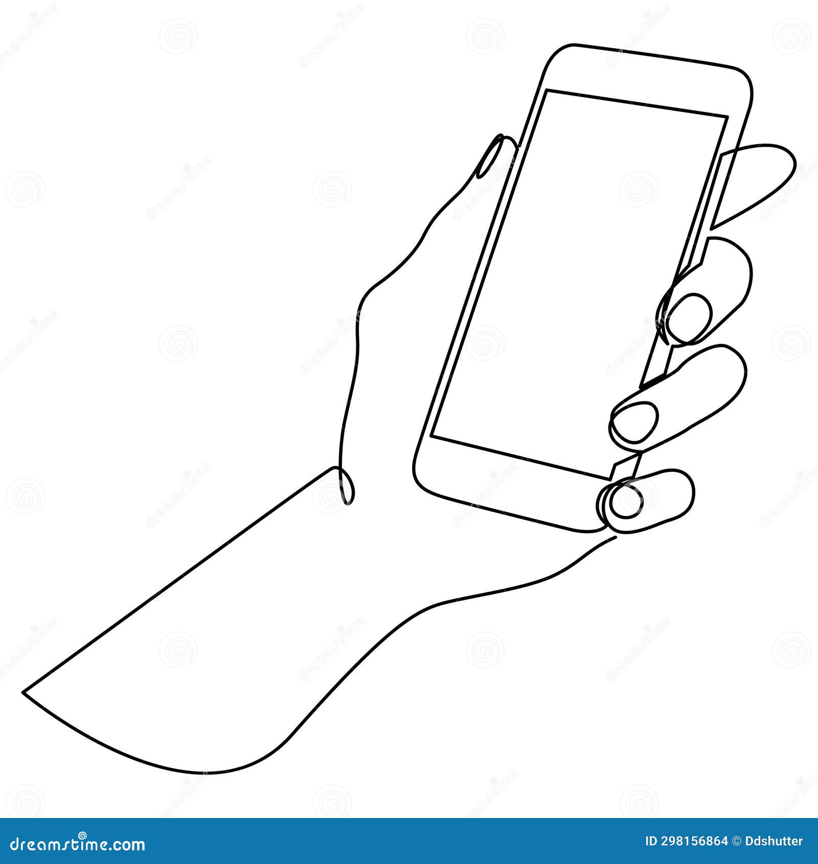 Continuous One Line Drawing of Hand Holding Smartphone. Human Hand ...