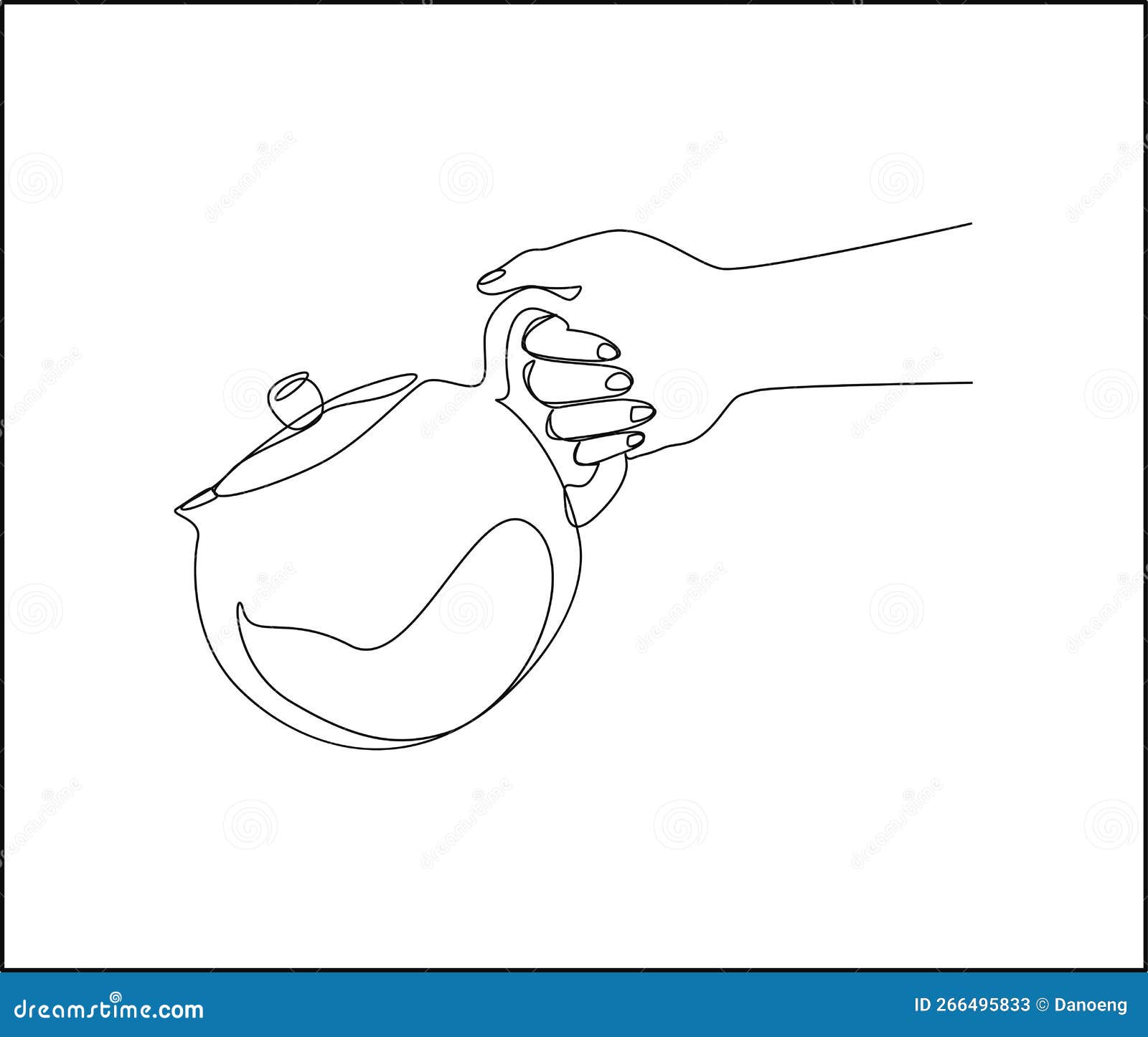 Continuous One Line Drawing of Hand Holding Teapot. Hand Holding ...