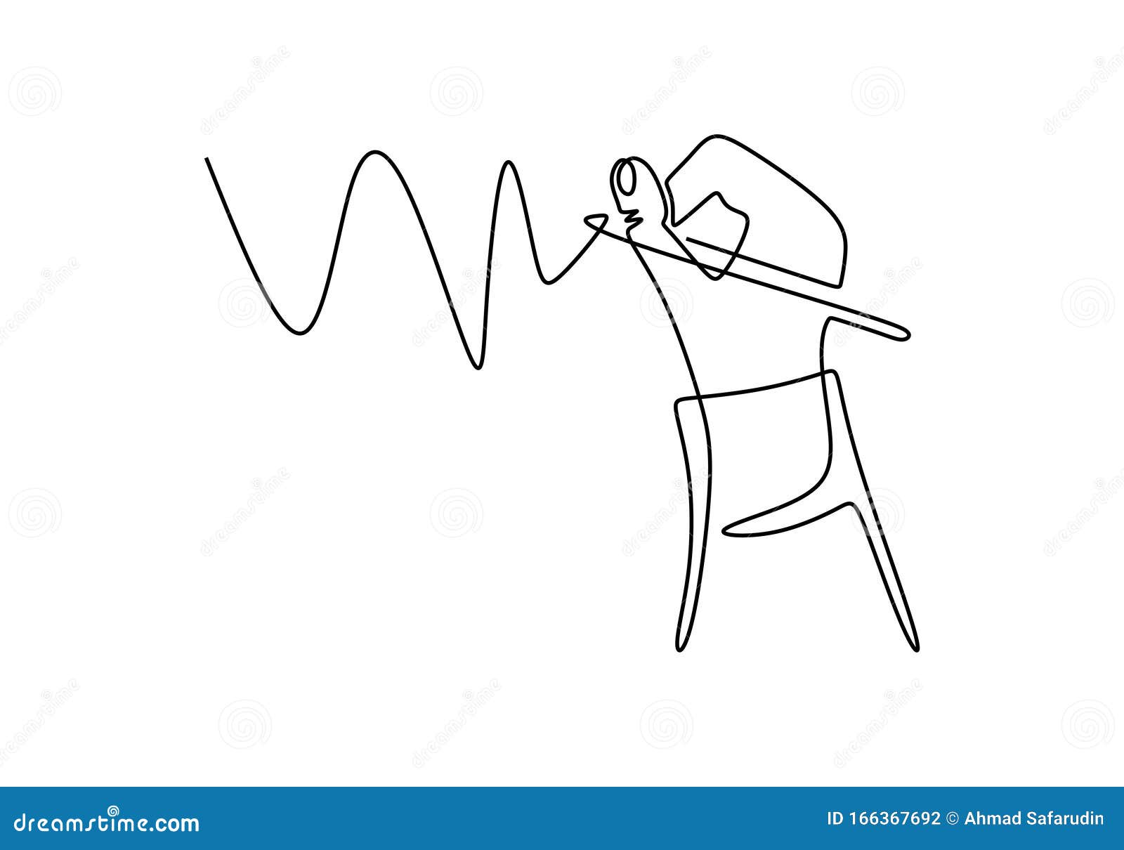 Continuous One Line Drawing of Hand Writing with Ink Pen or Pencil ...