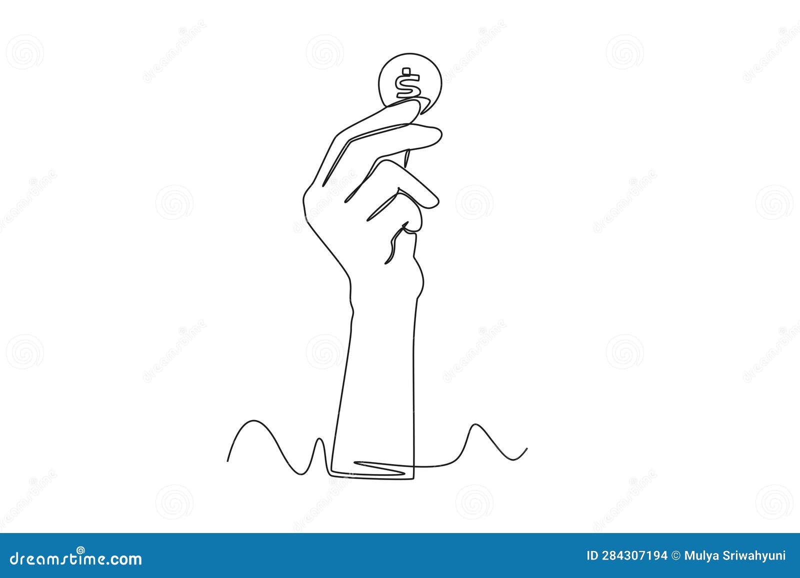 Continuous One Line Drawing Hands Holding Different Objects Concept ...