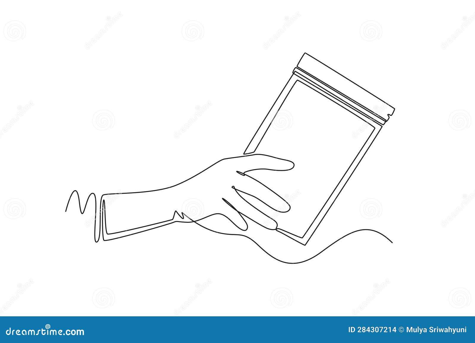 Continuous One Line Drawing Hands Holding Different Objects Concept ...