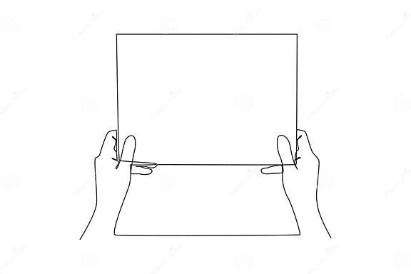 Continuous One Line Drawing Hands Holding Different Objects Concept ...