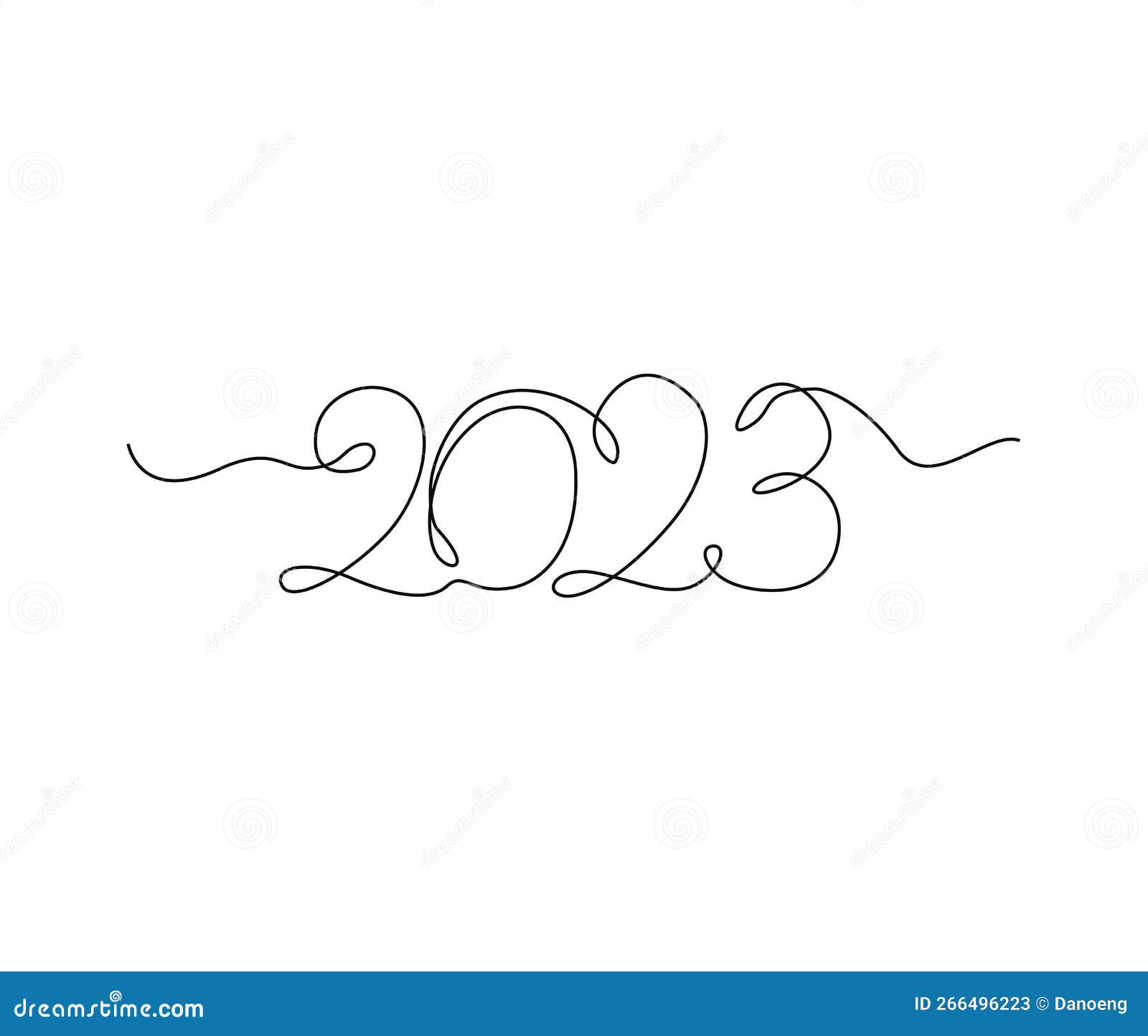Continuous One Line Drawing of 2023. 2023 Handwritten Lettering New ...