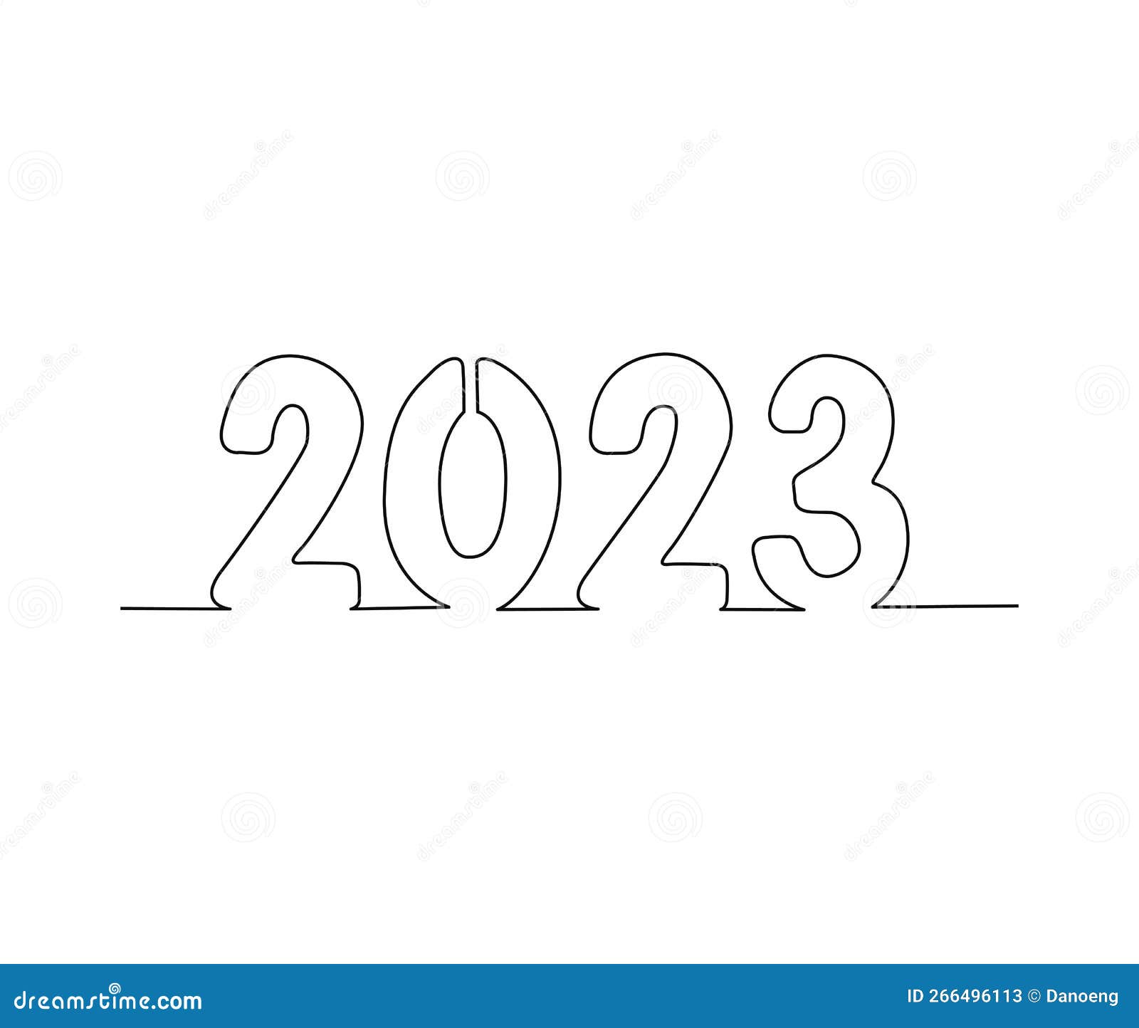 Continuous One Line Drawing of 2023. 2023 Handwritten Lettering New ...