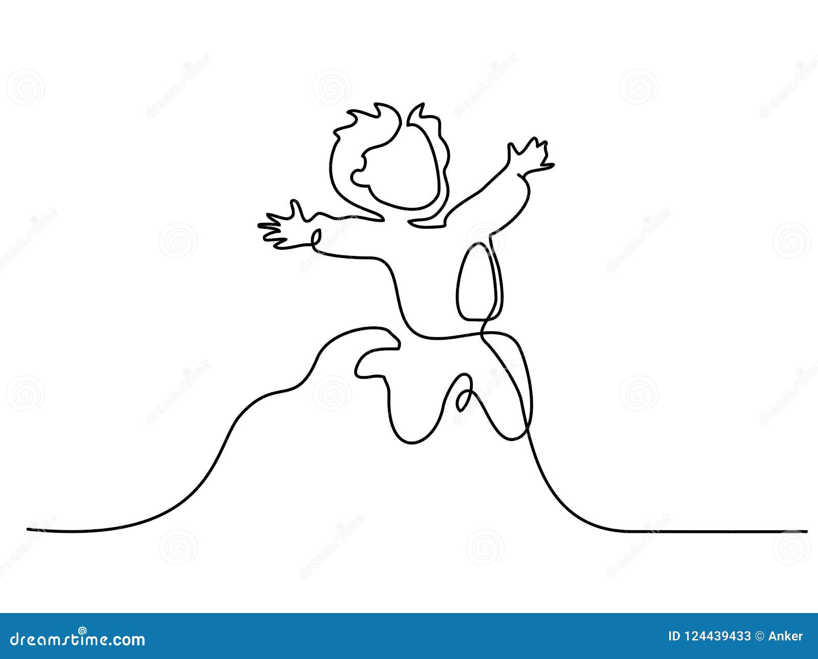 Continuous One Line Drawing. Happy Boy Running Stock Vector ... Continuous One Line Drawing. Happy Boy Running Stock Vector ...