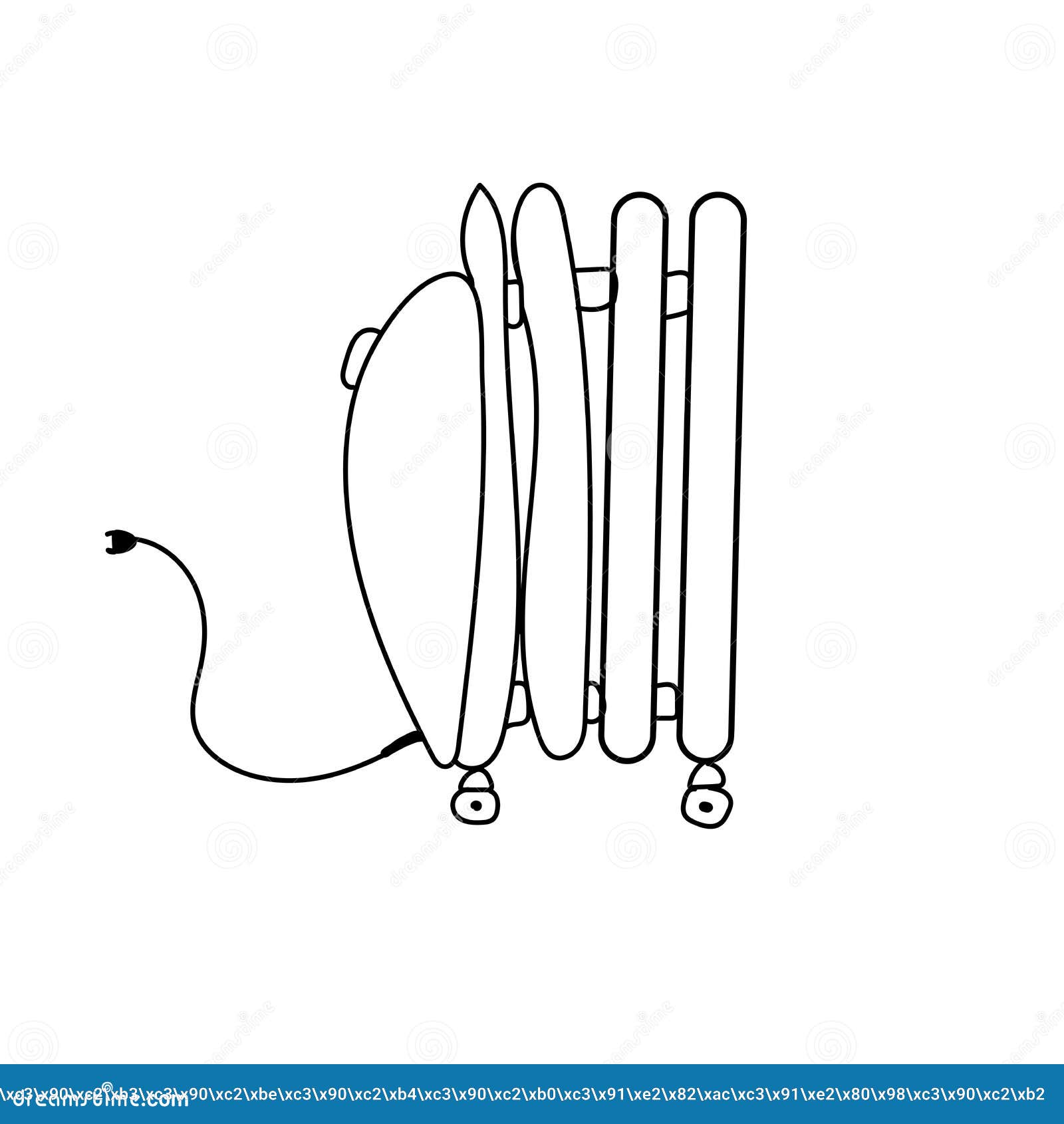 Continuous One Line Drawing. Heater Battery Icon, Radiator on White ...