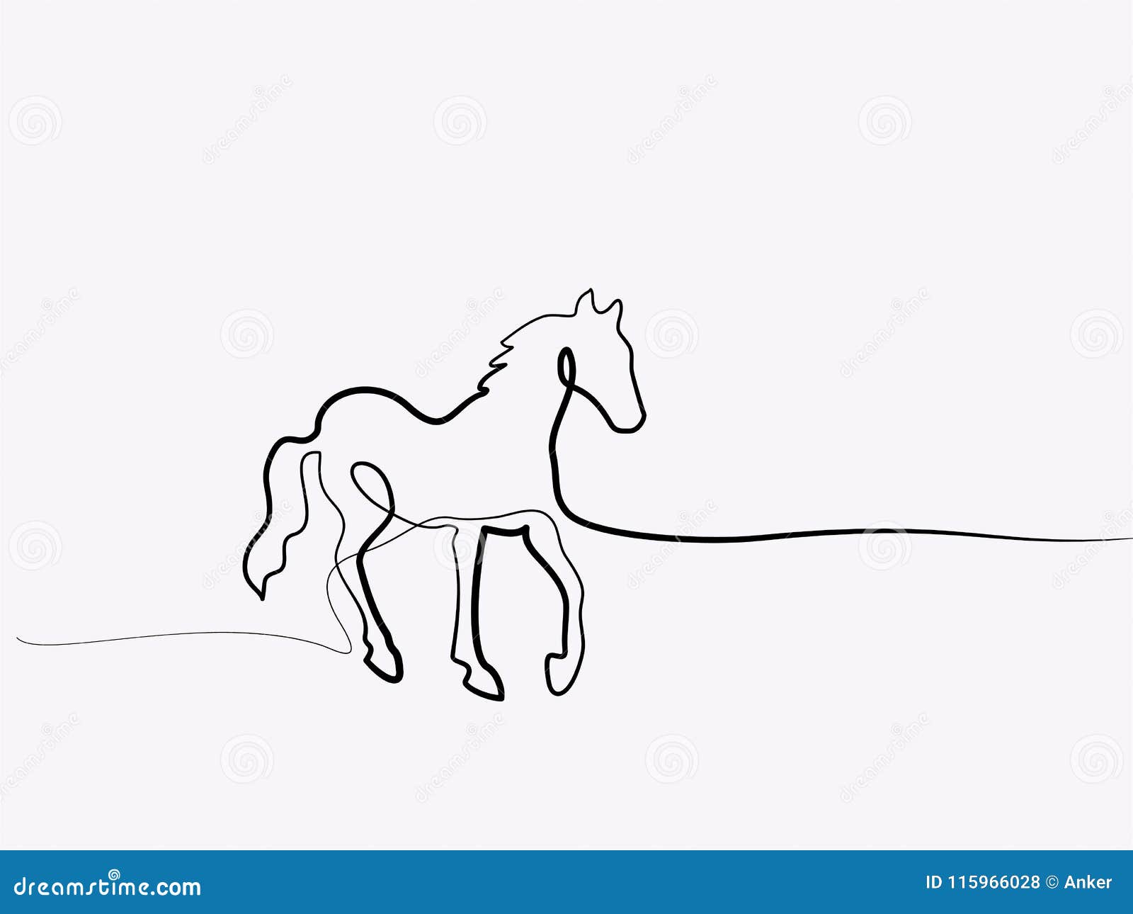 Continuous One Line Drawing. Horse Logo Stock Vector - Illustration of ... Continuous One Line Drawing. Horse Logo Stock Vector - Illustration of ...