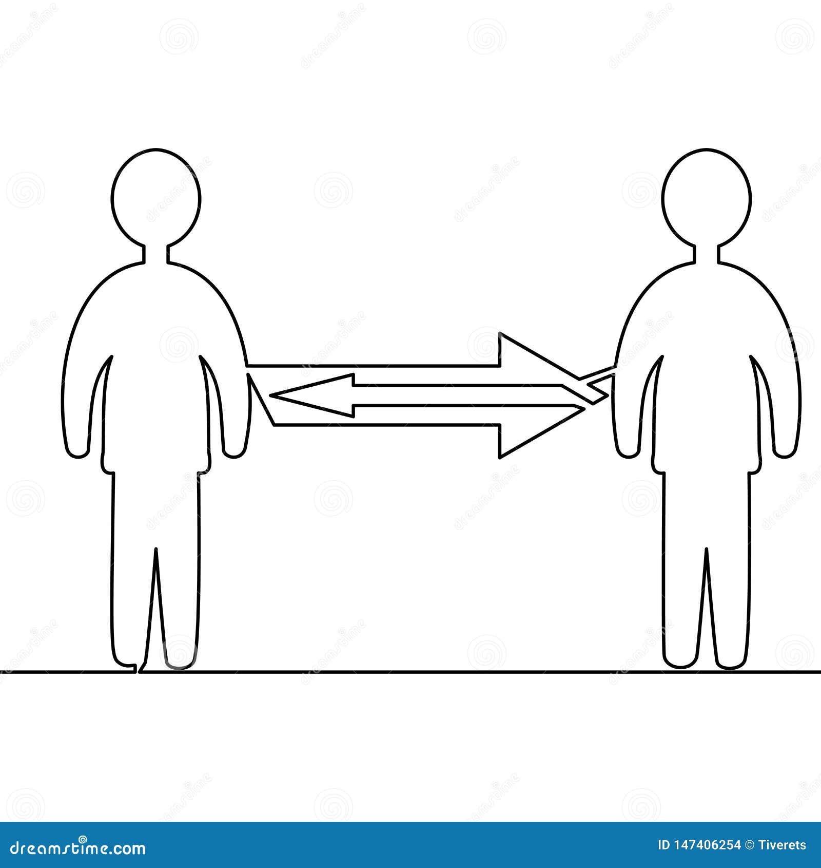 Continuous One Line Drawing Human Communication Stock Vector ...