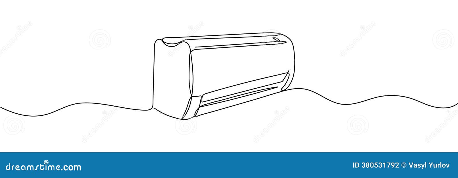 A Drawing Of An Air Conditioner Is Depicted, With Curved Lines Royalty ...