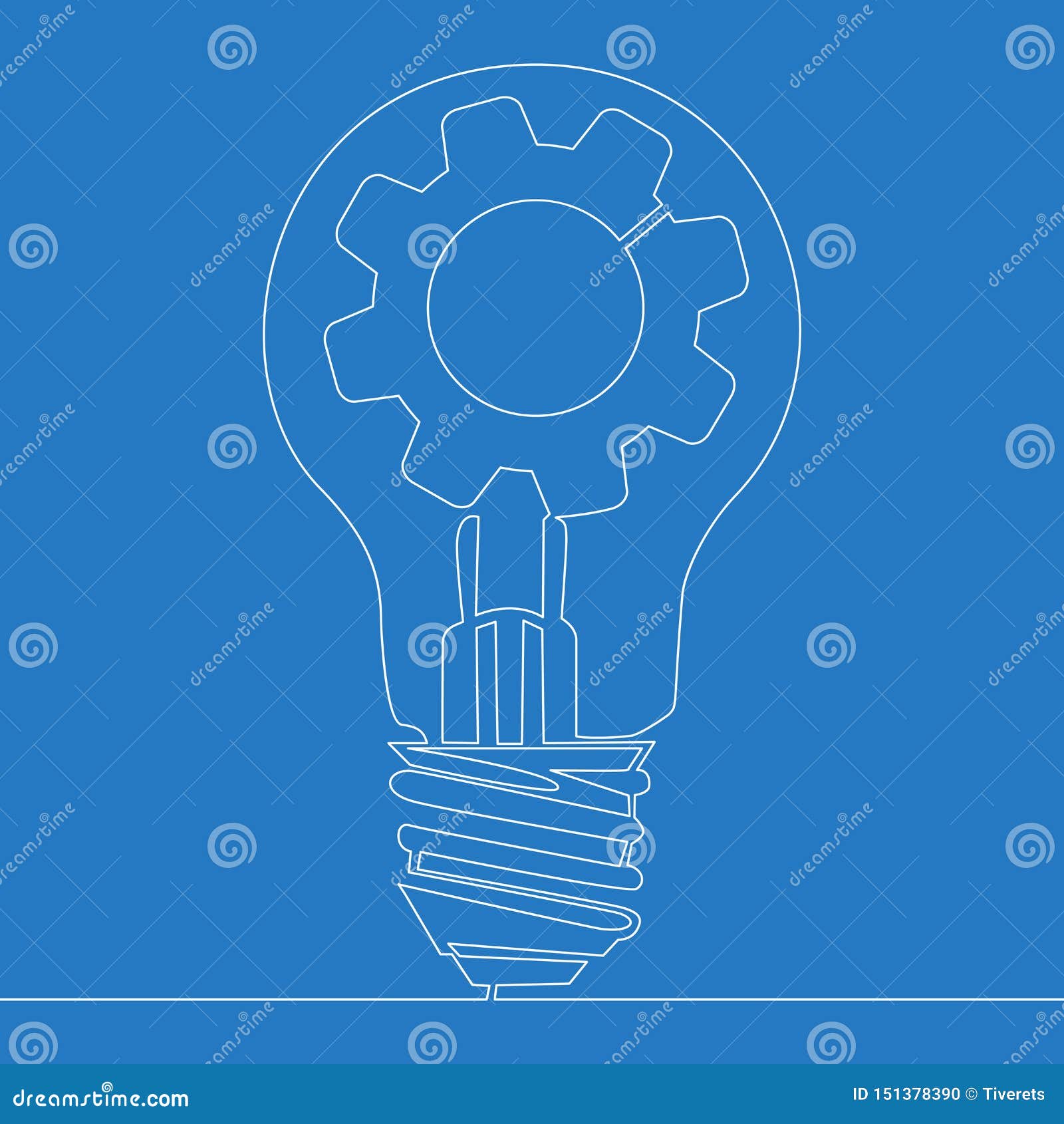 Continuous One Line Drawing Innovation Concept Stock Vector ...