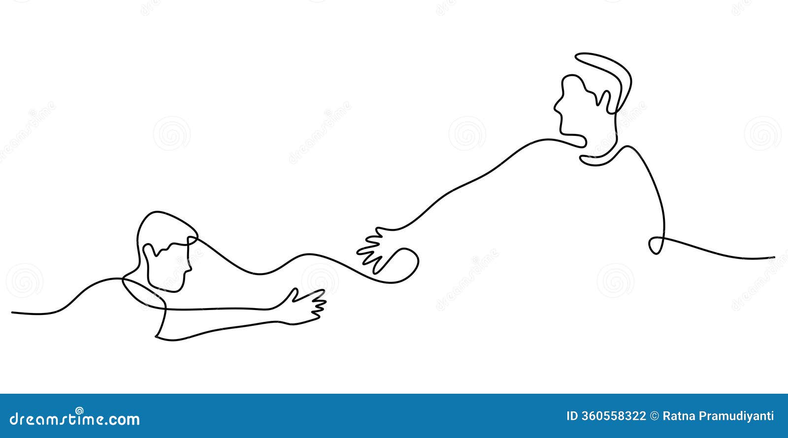 Continuous One Line Drawing of Kindness. Emblem of Empathy and ...