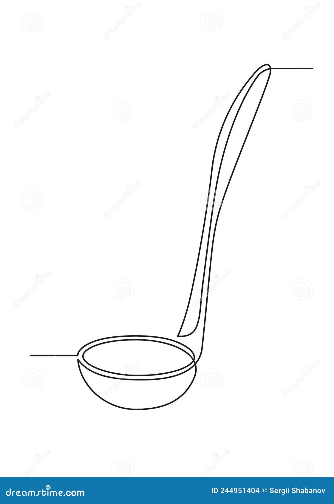Continuous One Line Drawing of a Kitchen Ladle Stock Vector ...