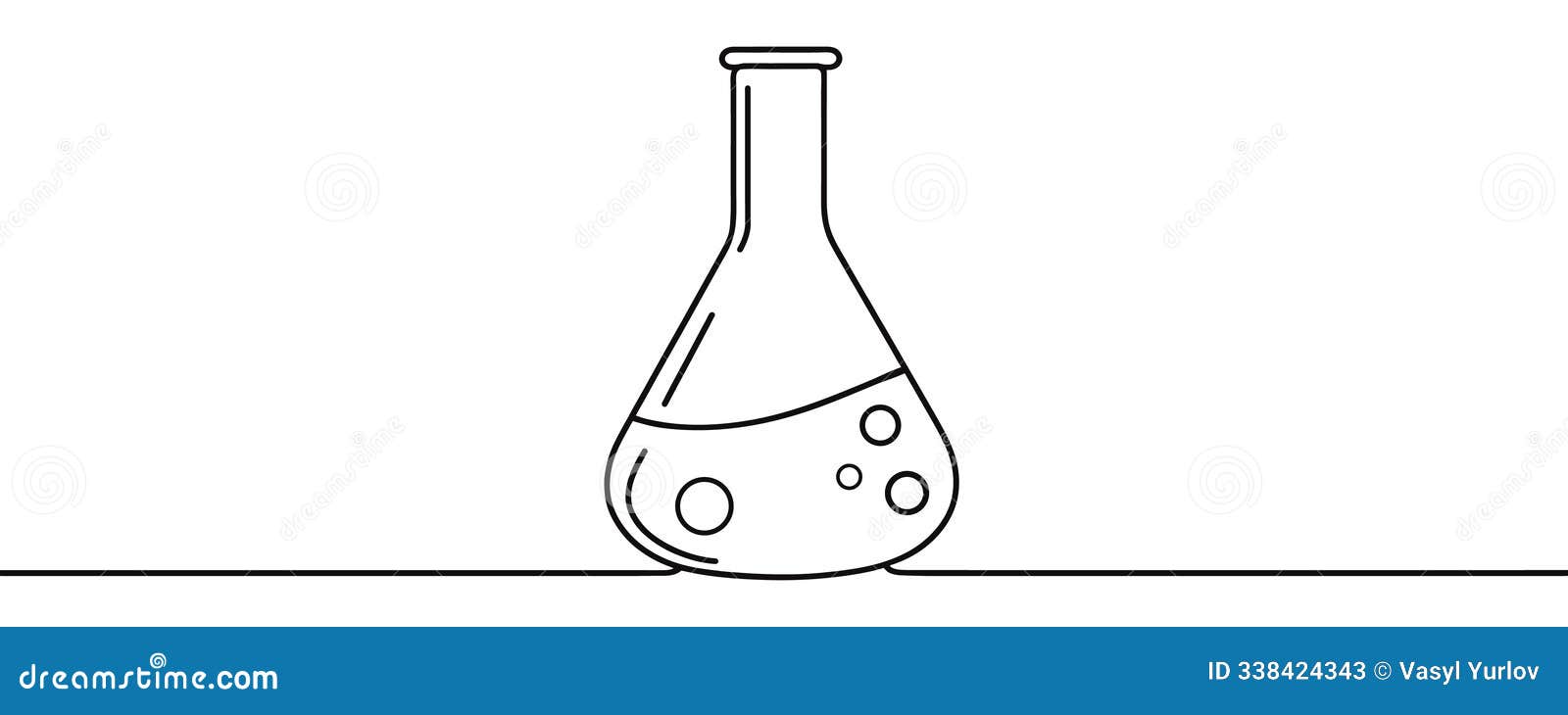 Continuous One Line Drawing of Laboratory Flask Stock Illustration - Illustration of contourline ...