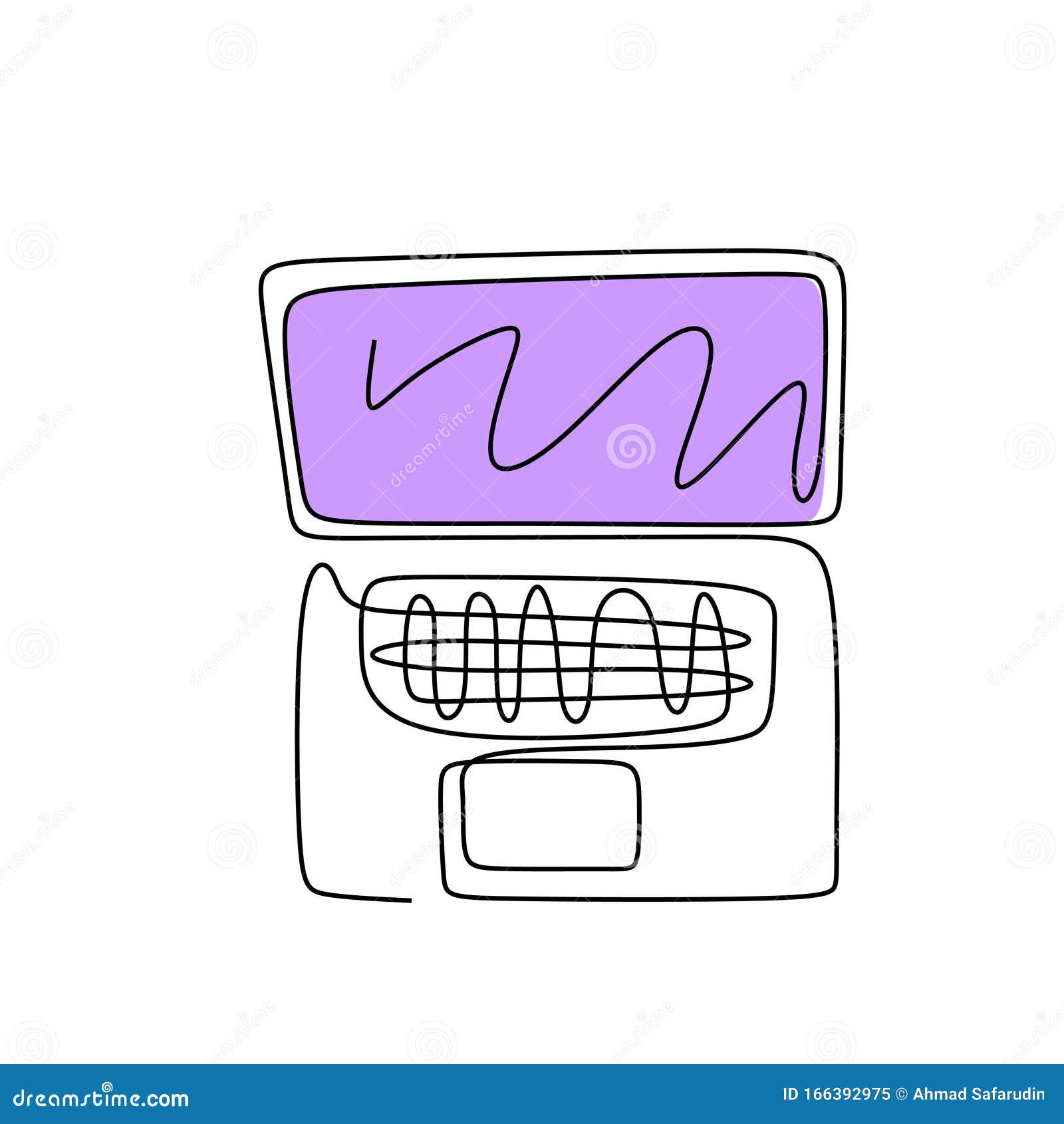 Continuous One Line Drawing of Laptop Computer Stock Vector ...