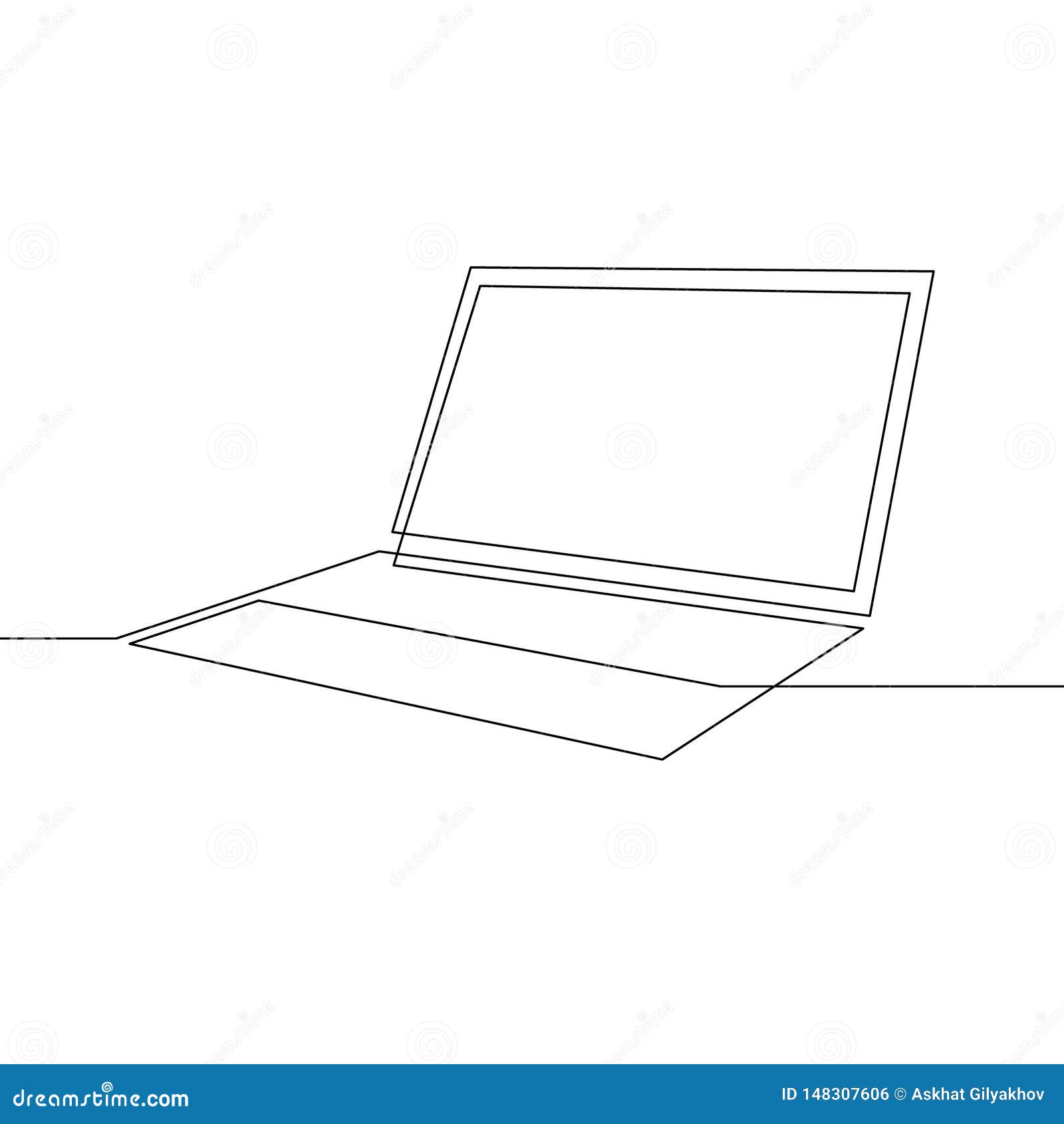 Continuous One Line Drawing Laptop. Vector Illustration. Stock Vector ... Continuous One Line Drawing Laptop. Vector Illustration. Stock Vector ...
