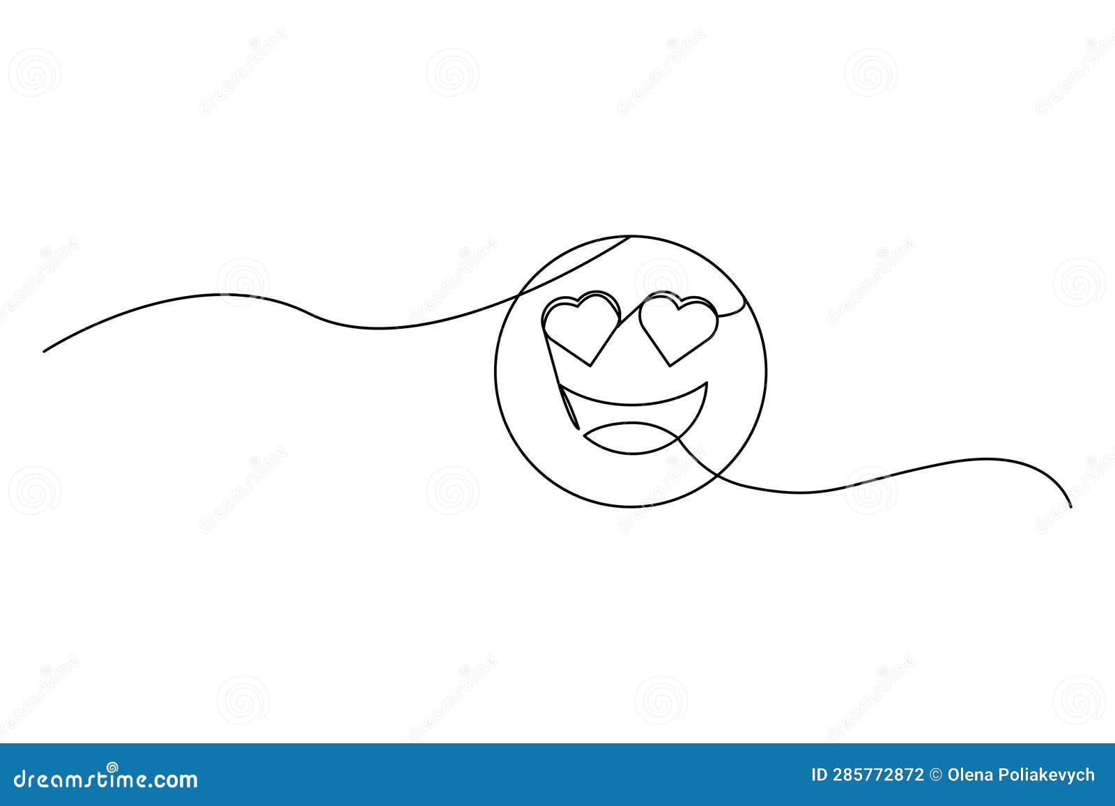 Continuous One Line Drawing Laughing Face. Vector Illustration. Eps 10 ...