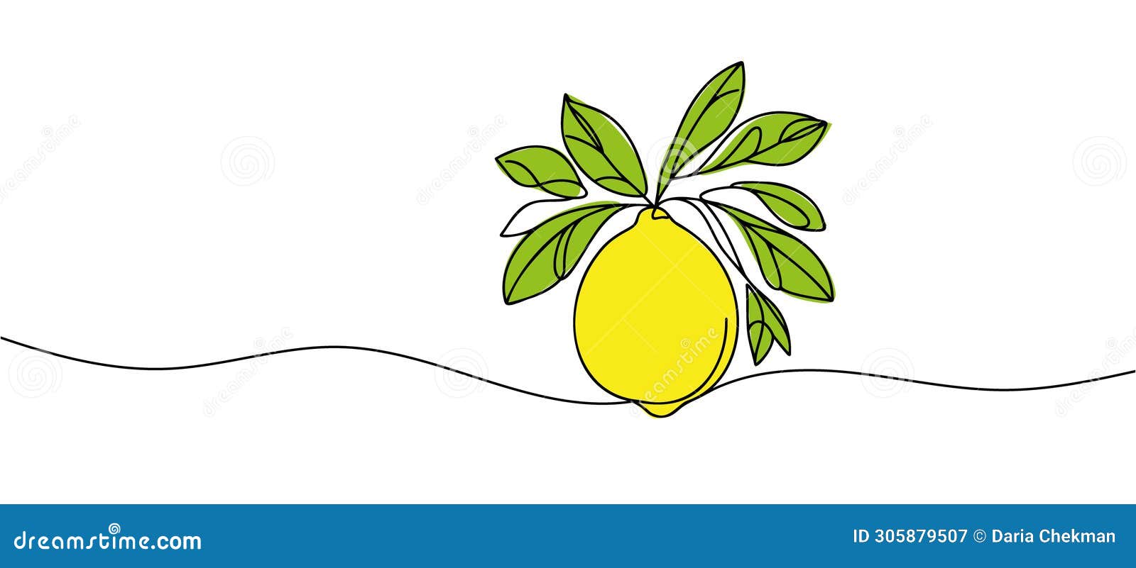 Continuous One Line Drawing. Lemon Lime Fruits. Stock Vector ...