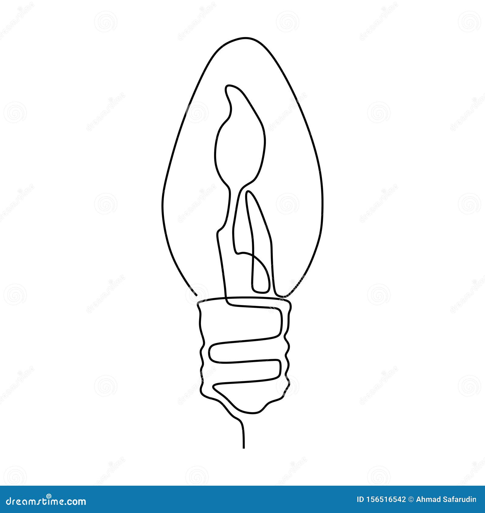 Continuous One Line Drawing Light Bulb Symbol Idea And Creativity ...