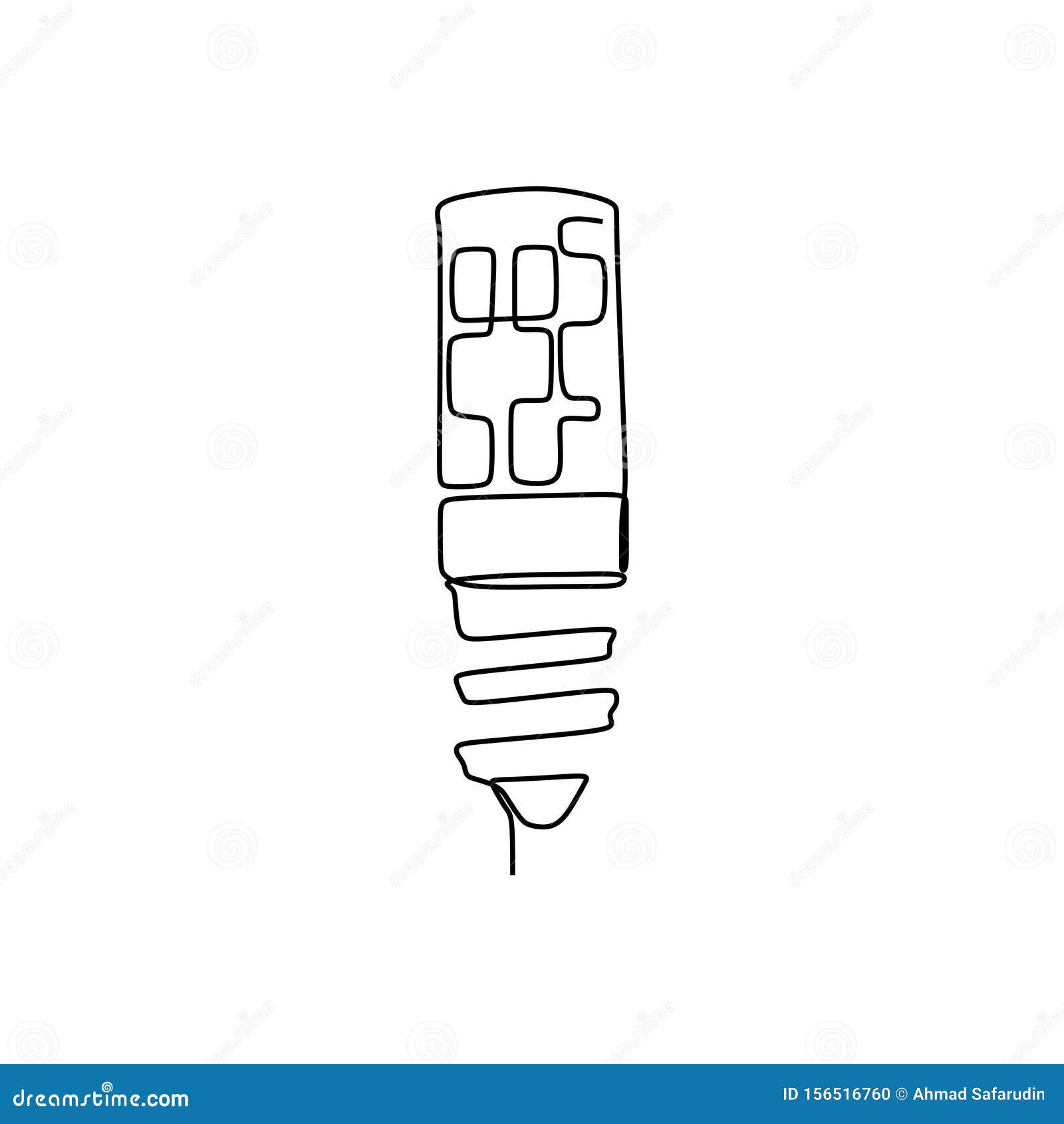 Continuous One Line Drawing Light Bulb Symbol Idea and Creativity ...
