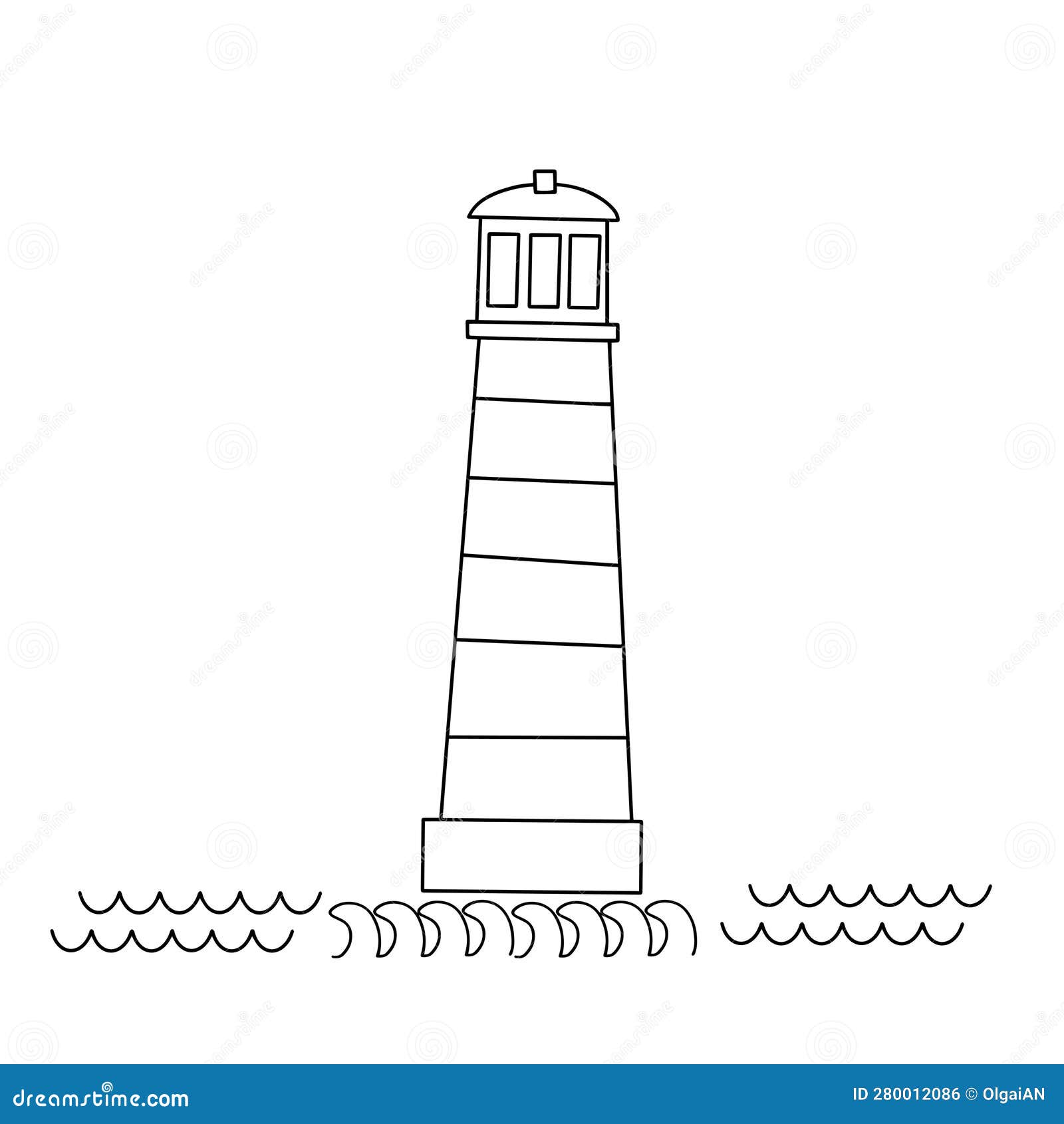 Continuous One Line Drawing of Lighthouse Tower. Simple Illustration of ...