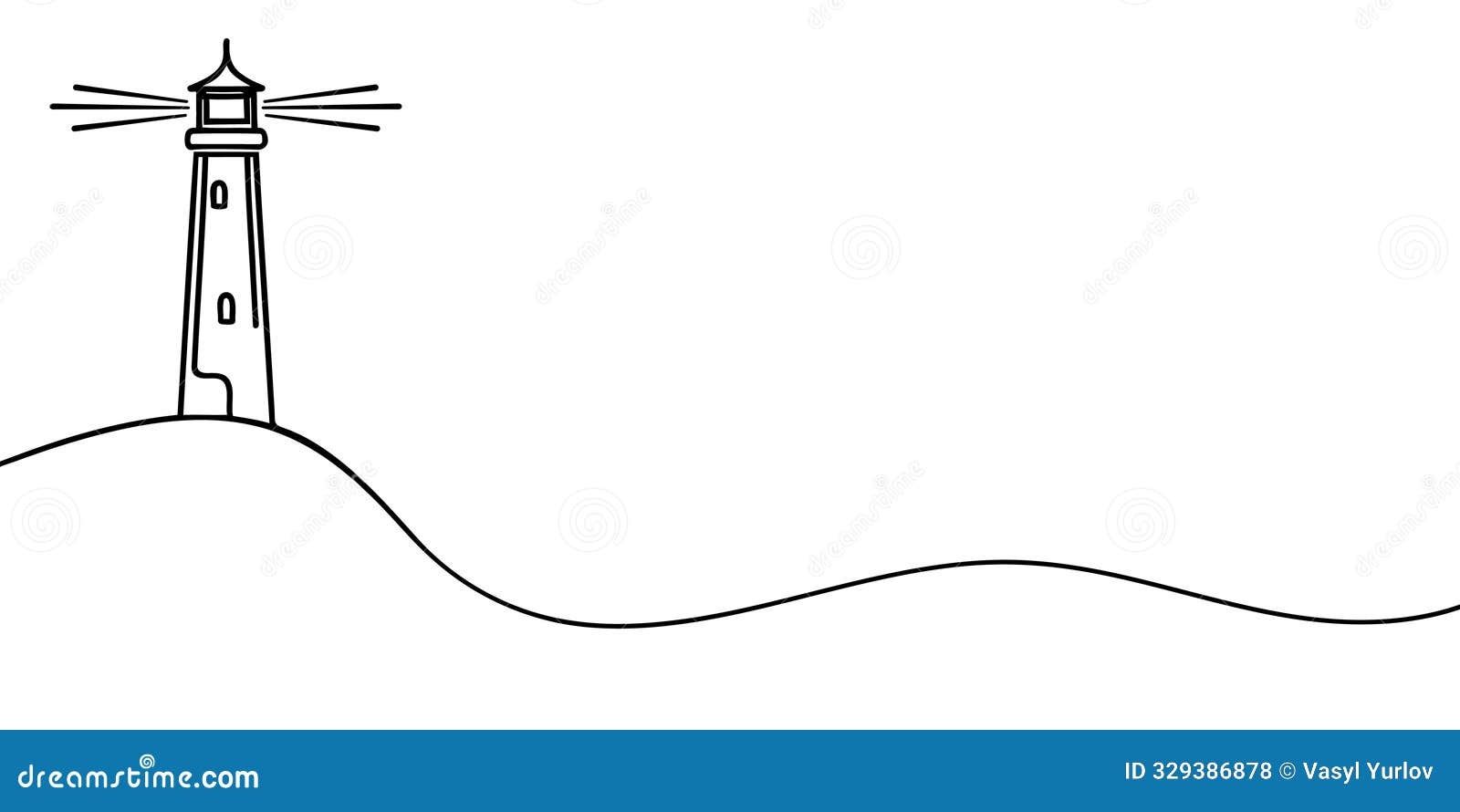 Continuous One Line Drawing of Lighthouse Tower. Vector Illustration ...