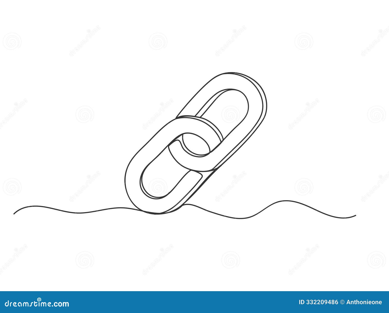 Continuous One Line Drawing Link Or Hyperlink Chain Symbol Isolated ...