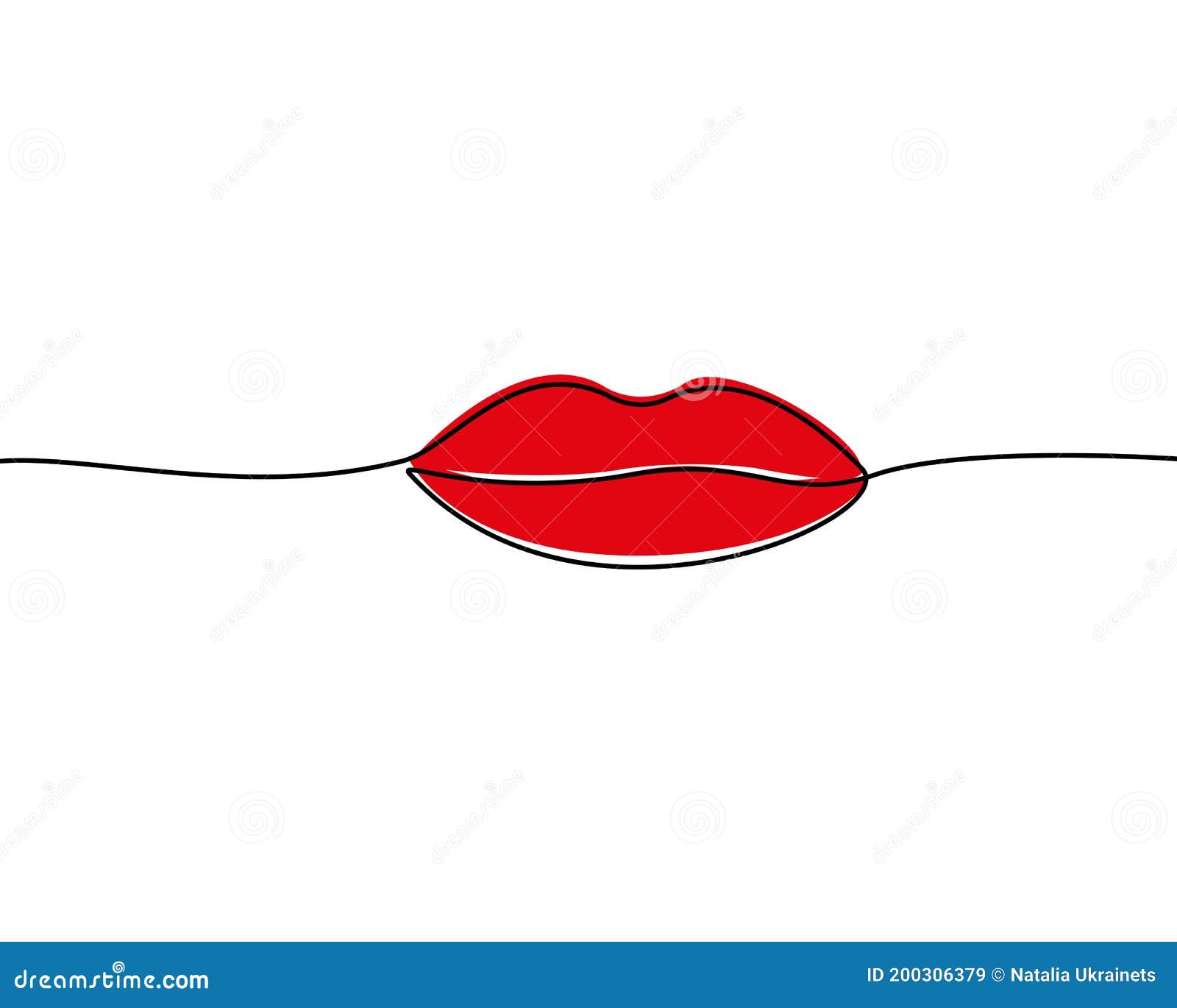 Continuous One Line Drawing of Lips Stock Vector - Illustration of lips ...