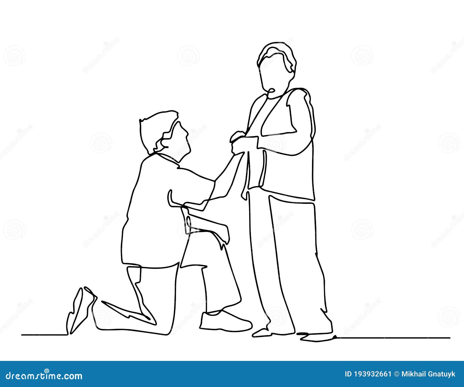 Continuous One Line Drawing Of Love Marriage Marriage Symbol Old Man