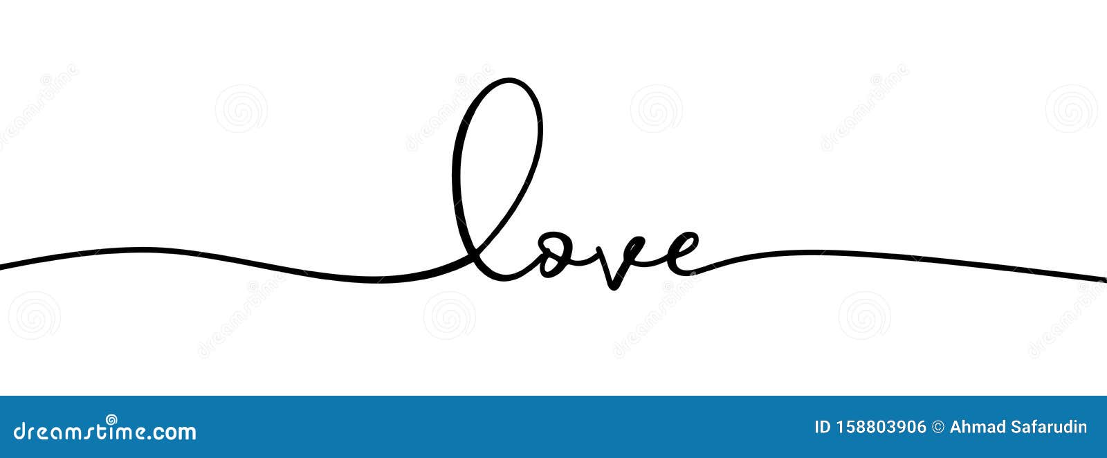 Continuous One Line Drawing Of Love Typography Lettering Script Font