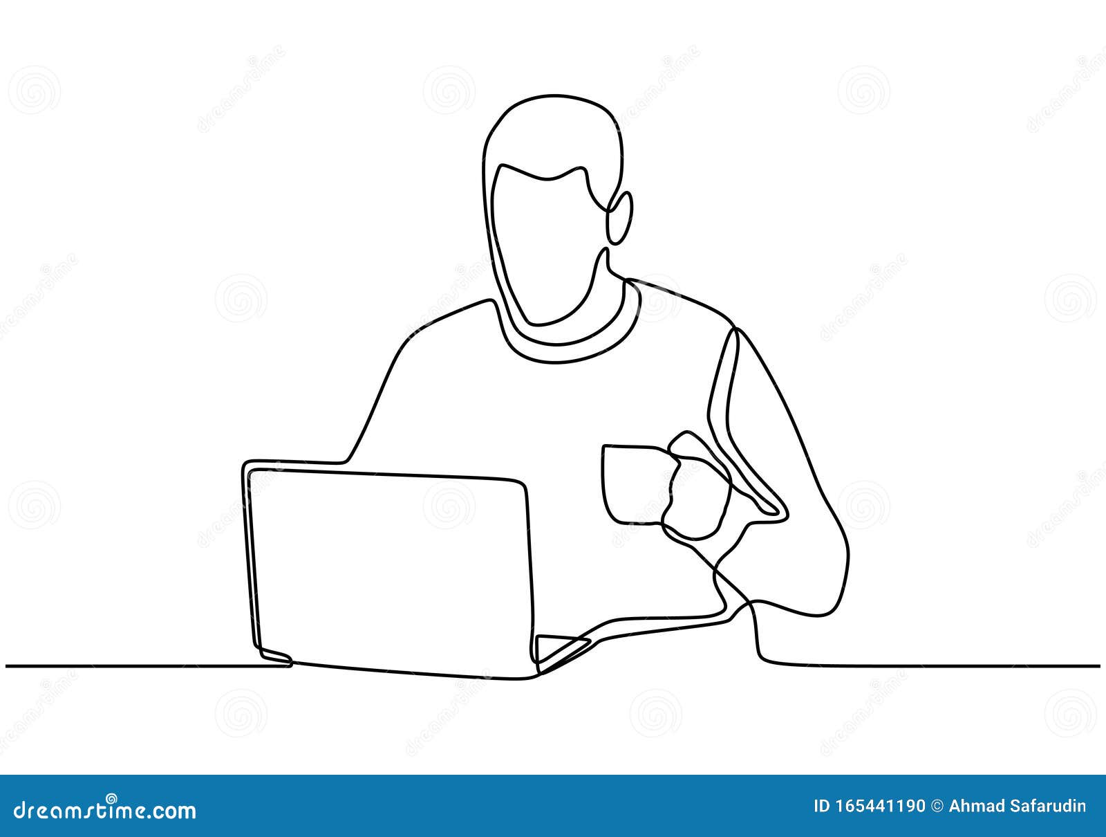 Man Working Line Drawing Stock Illustrations – 1,919 Man Working Line ...