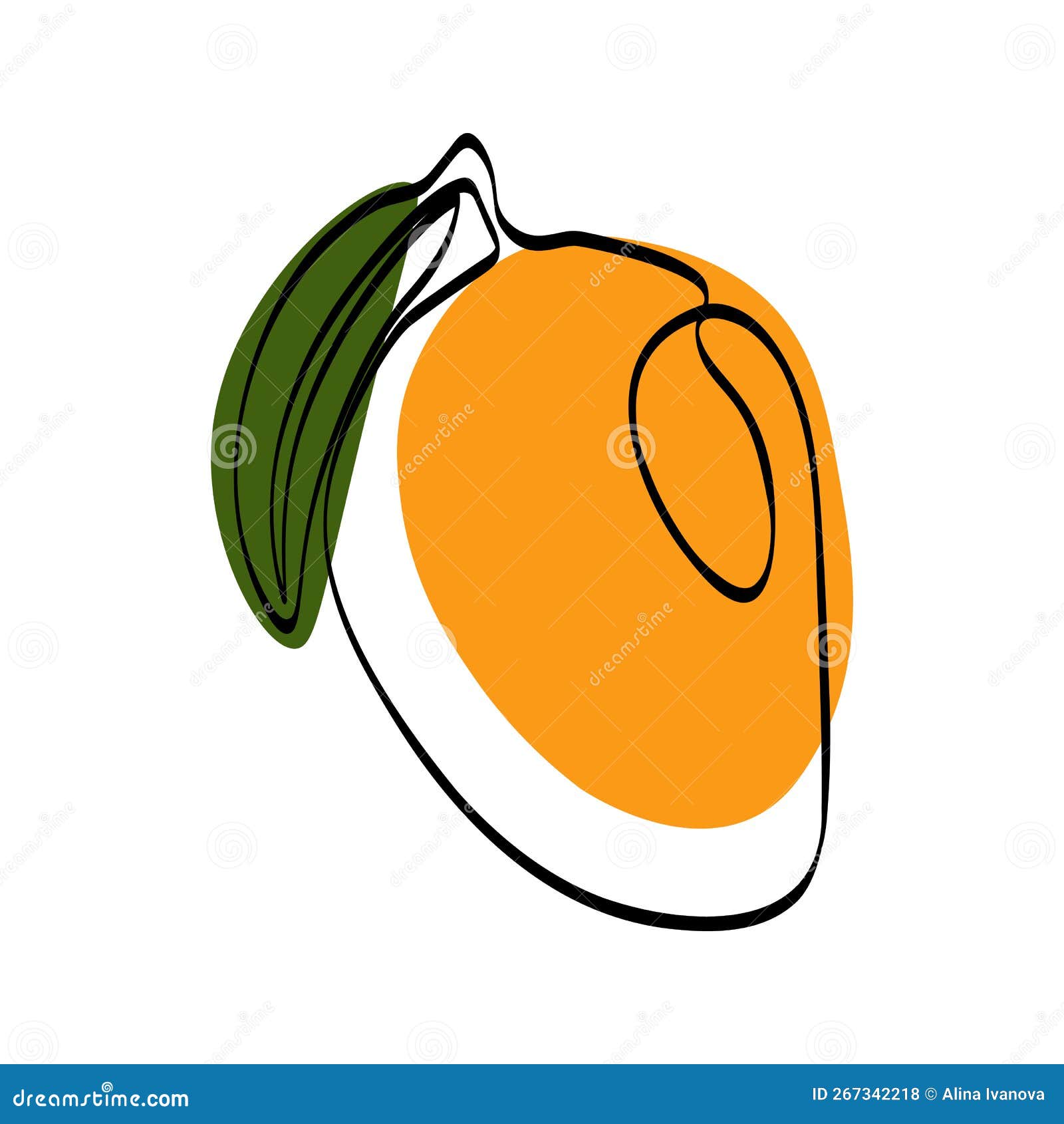 Continuous One Line Drawing Mango. Vector Illustration Stock Vector ...