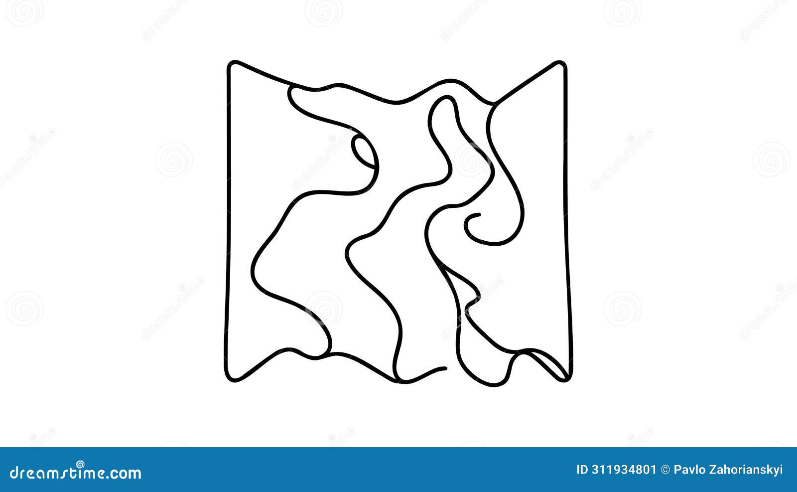 Continuous One Line Drawing of an Map Point. Travel Concept. Map ...