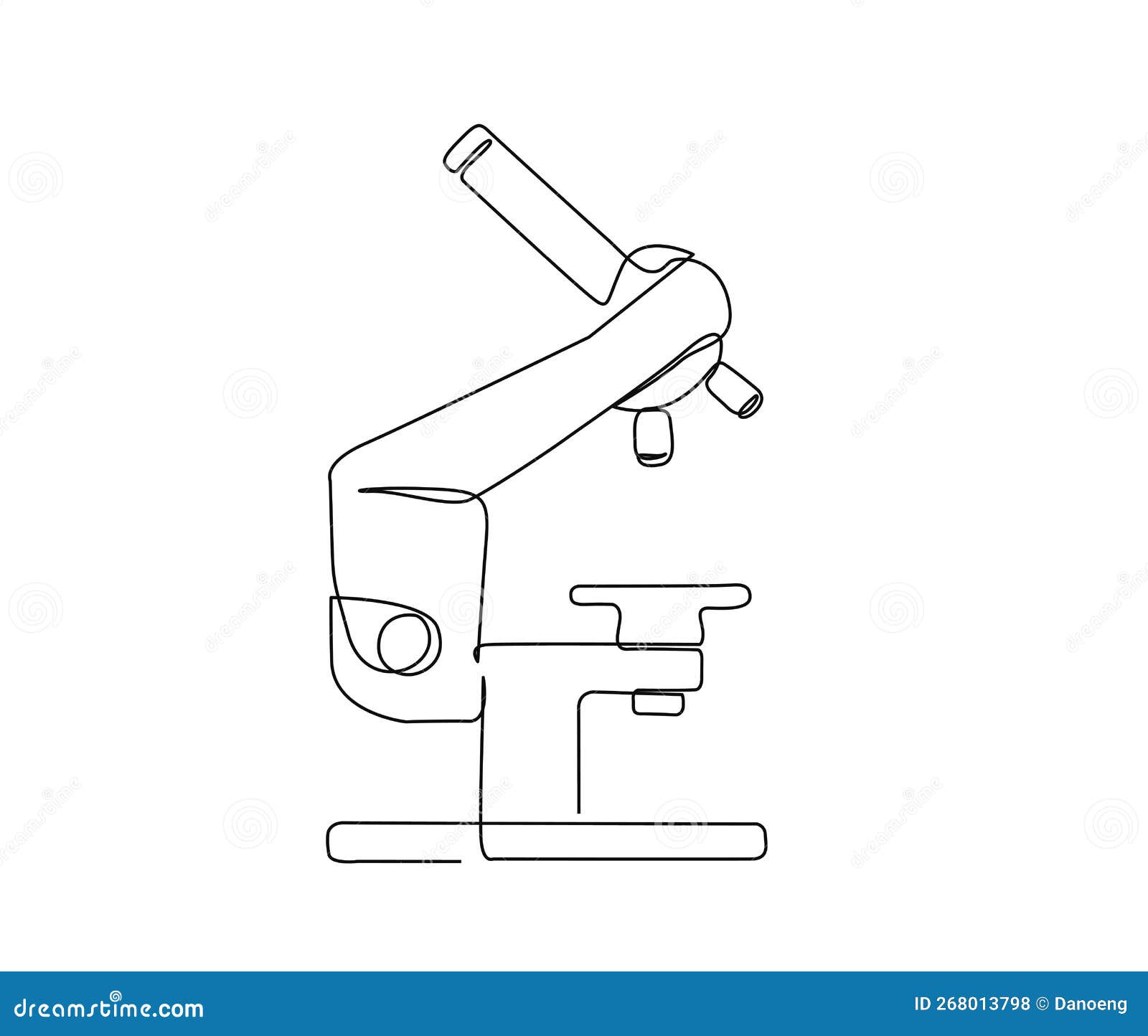 Continuous One Line Drawing of Microscope. Simple Illustration of ...